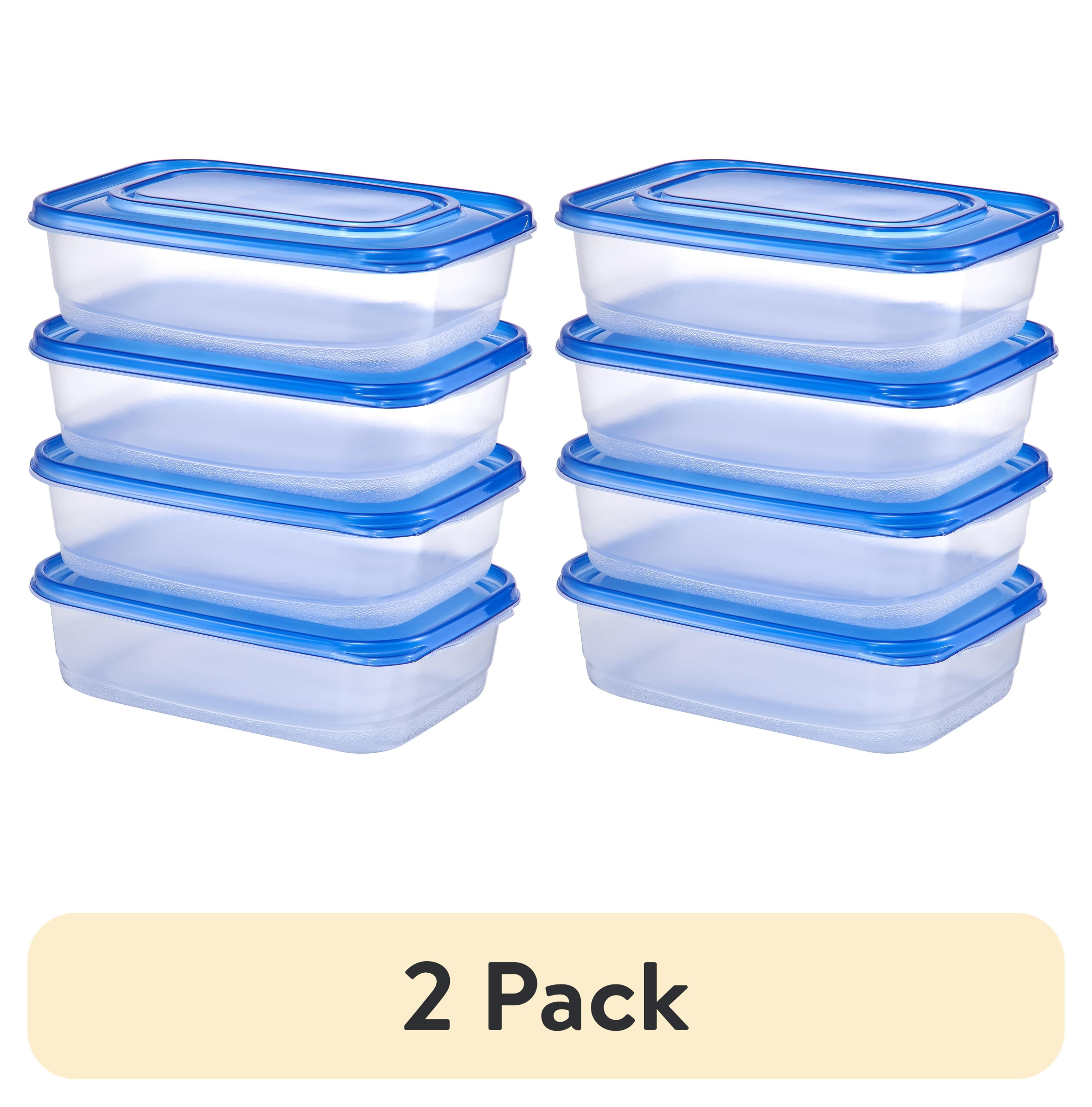 (2 pack) Mainstays 5.23Cup Plastic Rectangle Food Storage Container ...