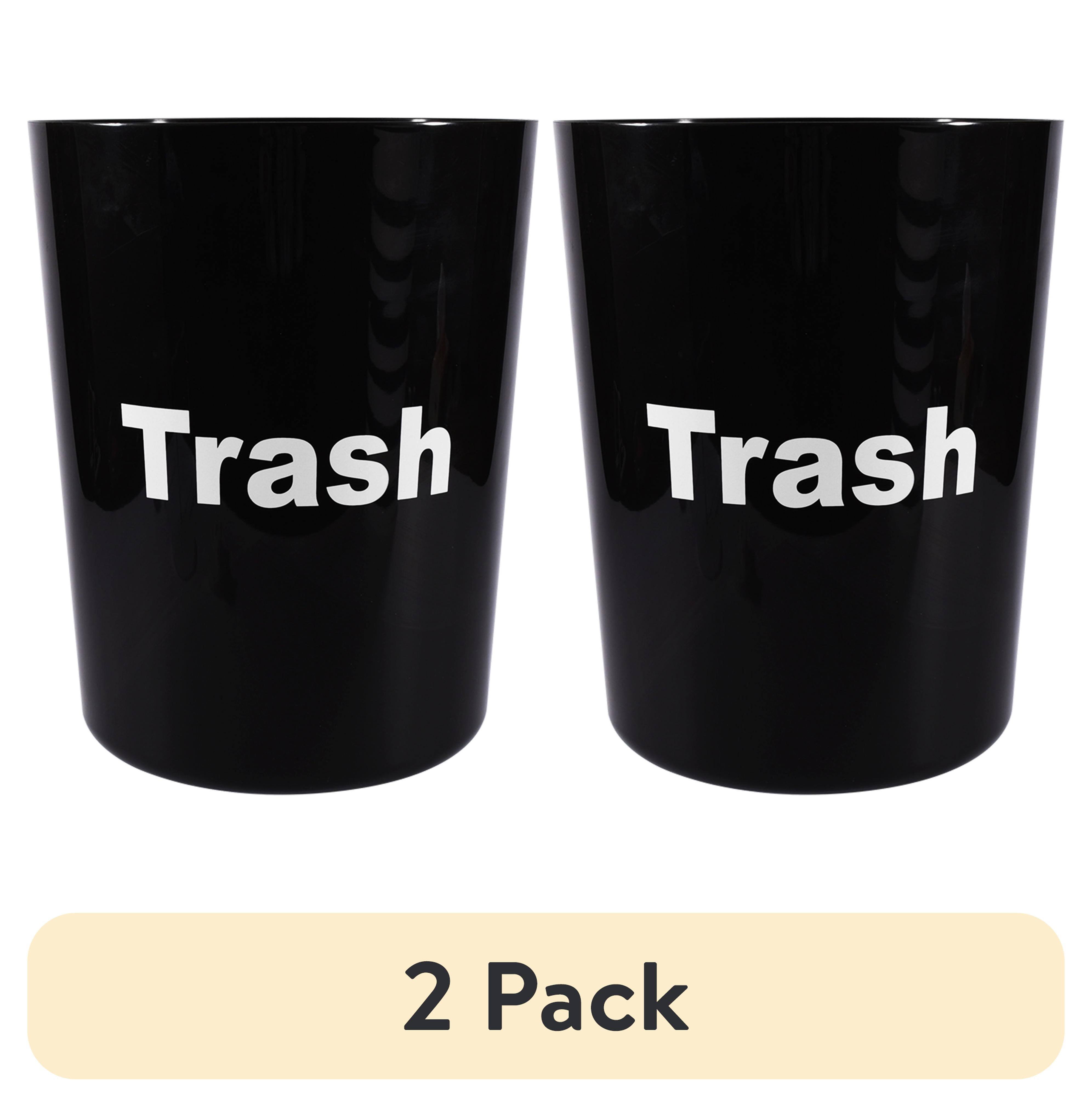 Mainstays 5 Gallon Plastic Trash Can, Black, Durable Polypropylene ...