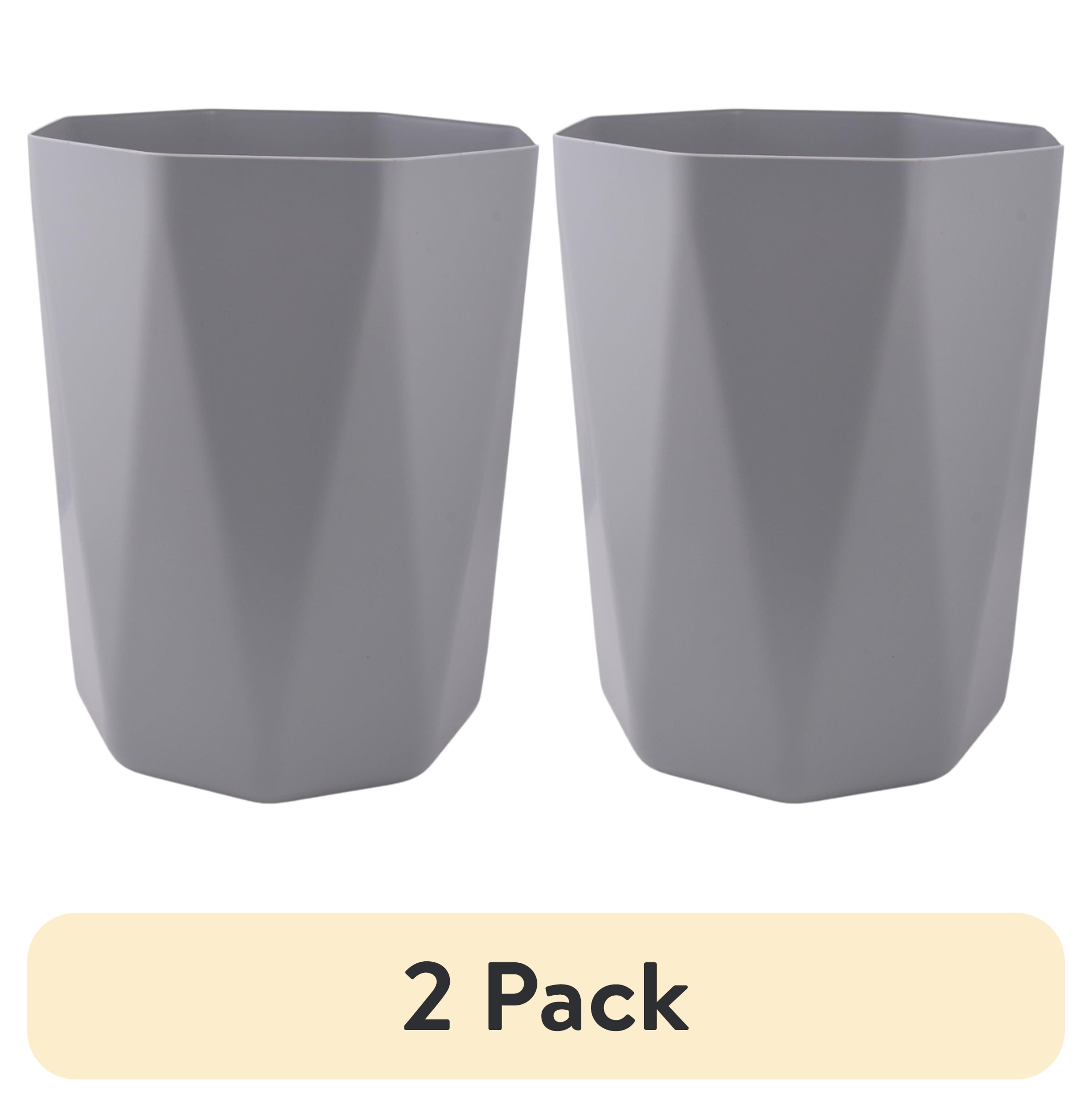 (2 pack) Mainstays 5 Gallon Trash Can, Plastic Office Wastebasket ...