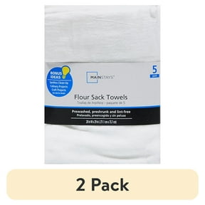 Mainstays White Flour Sack Kitchen Towel Set, 10-Piece - Walmart.com