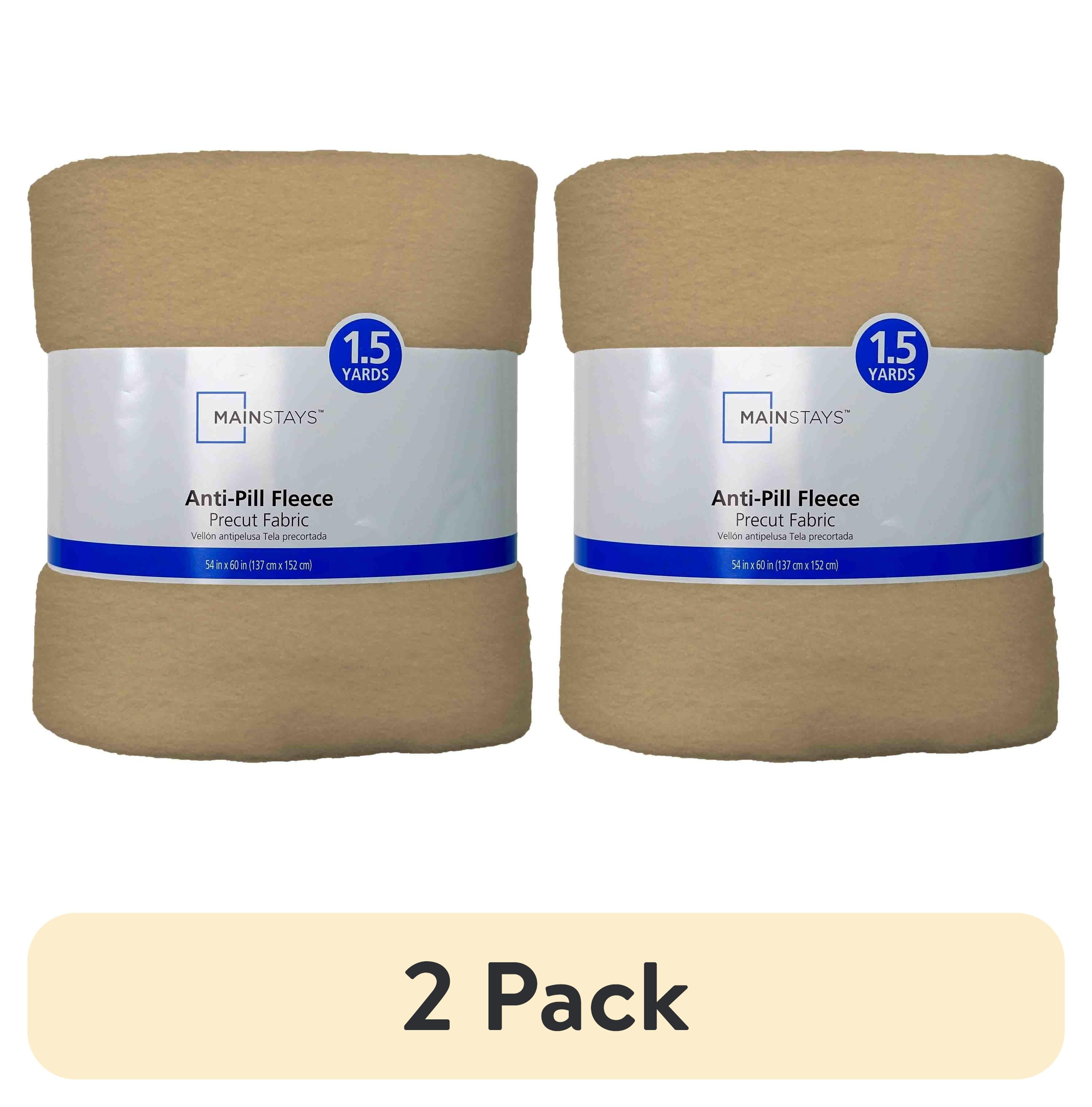 (2 pack) Mainstays 58" X 1.5 yard Lux Anti-pill Fleece Fabric Precut, Camel - Walmart.com