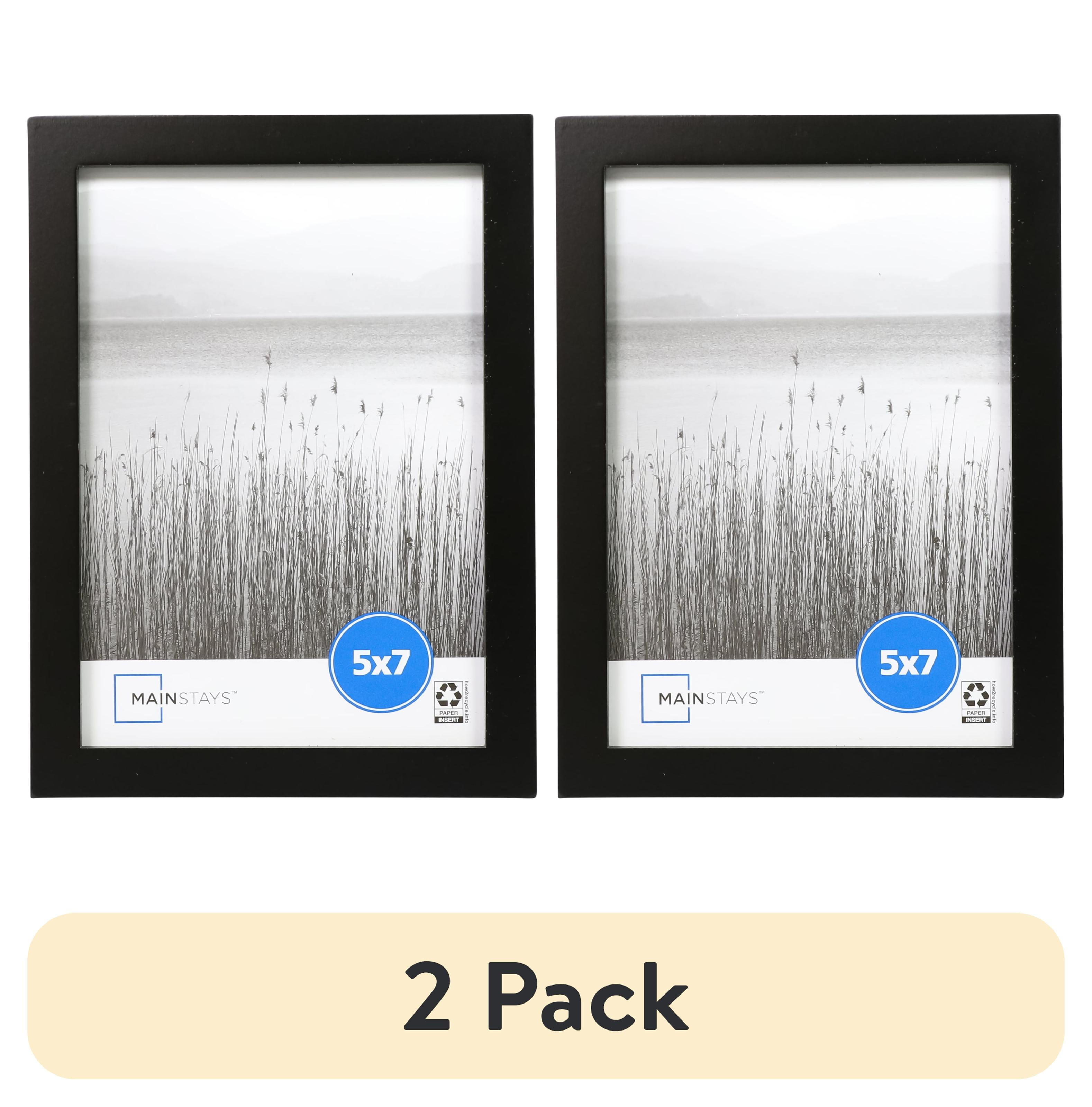 Mainstays 2 Pack 5x7 Black Gallery Picture Frame for Tabletop or Wall ...