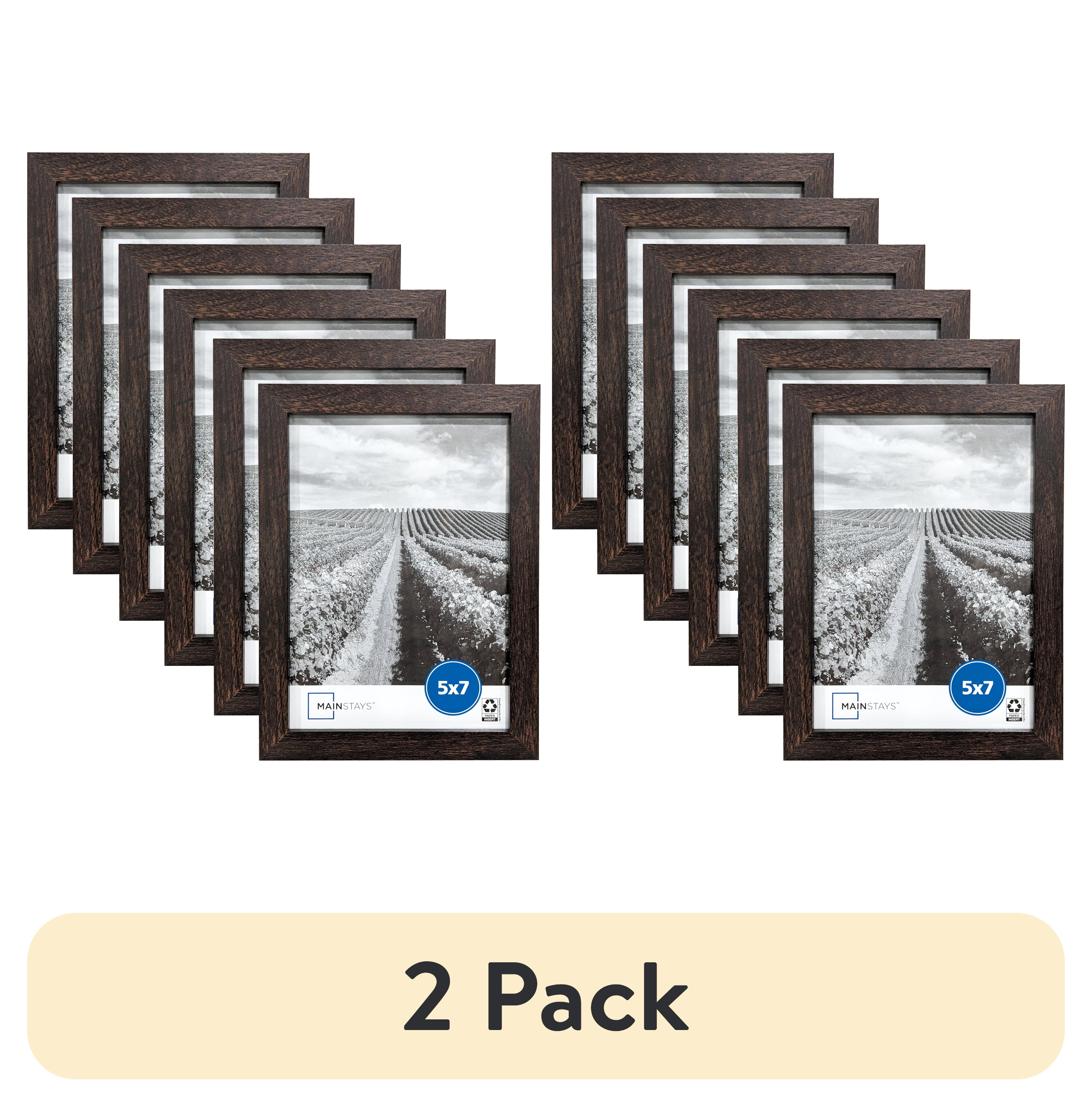 (2 pack) Mainstays 5x7 Linear Gallery Wall Picture Frame, Brown, Set of ...
