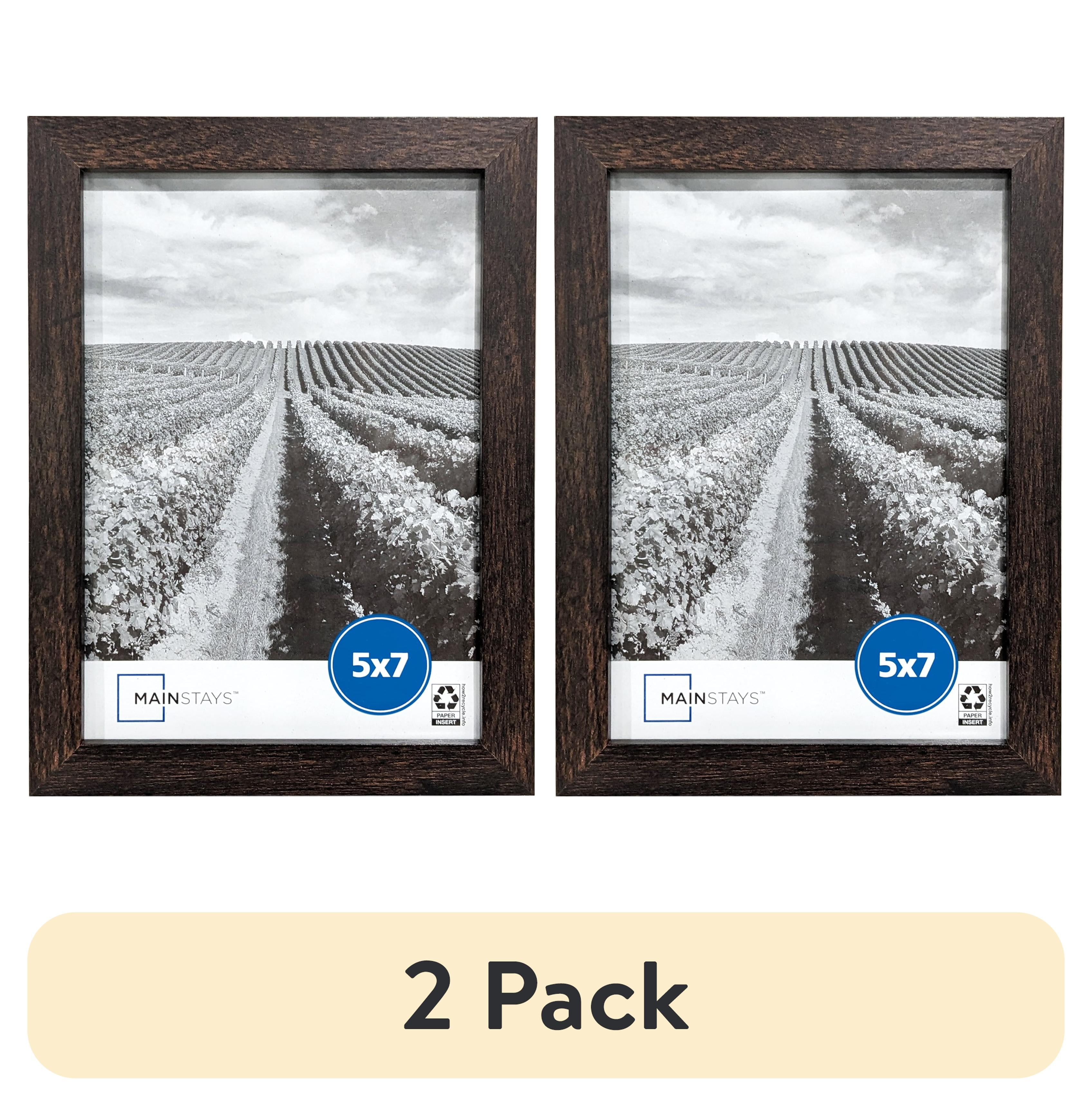 Mainstays 5x7 Linear Gallery Wall Picture Frame 2 Pack Brown Classic ...