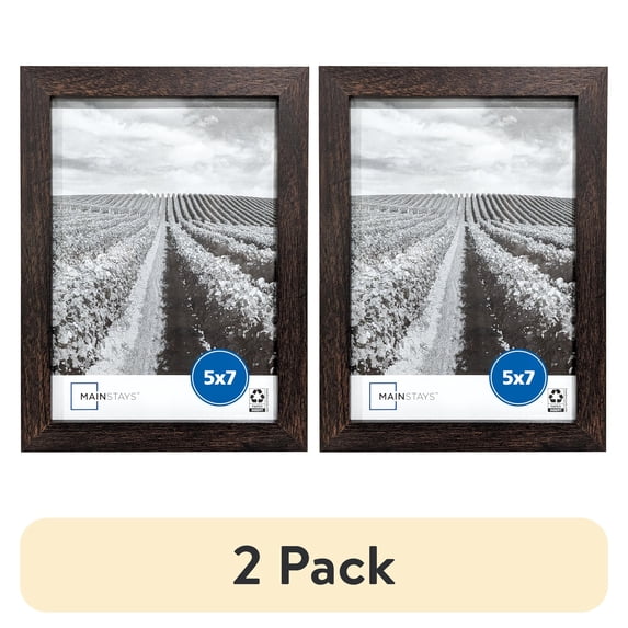 Mainstays 5x7 Linear Gallery Wall Picture Frame 2 Pack Brown Classic ...
