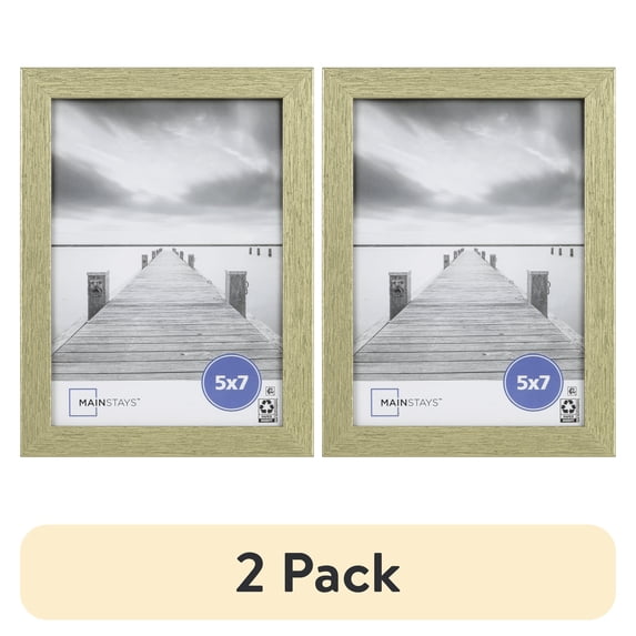 (2 pack) Mainstays – 5x7 Picture Frame – Gold Linear Program Tabletop ...
