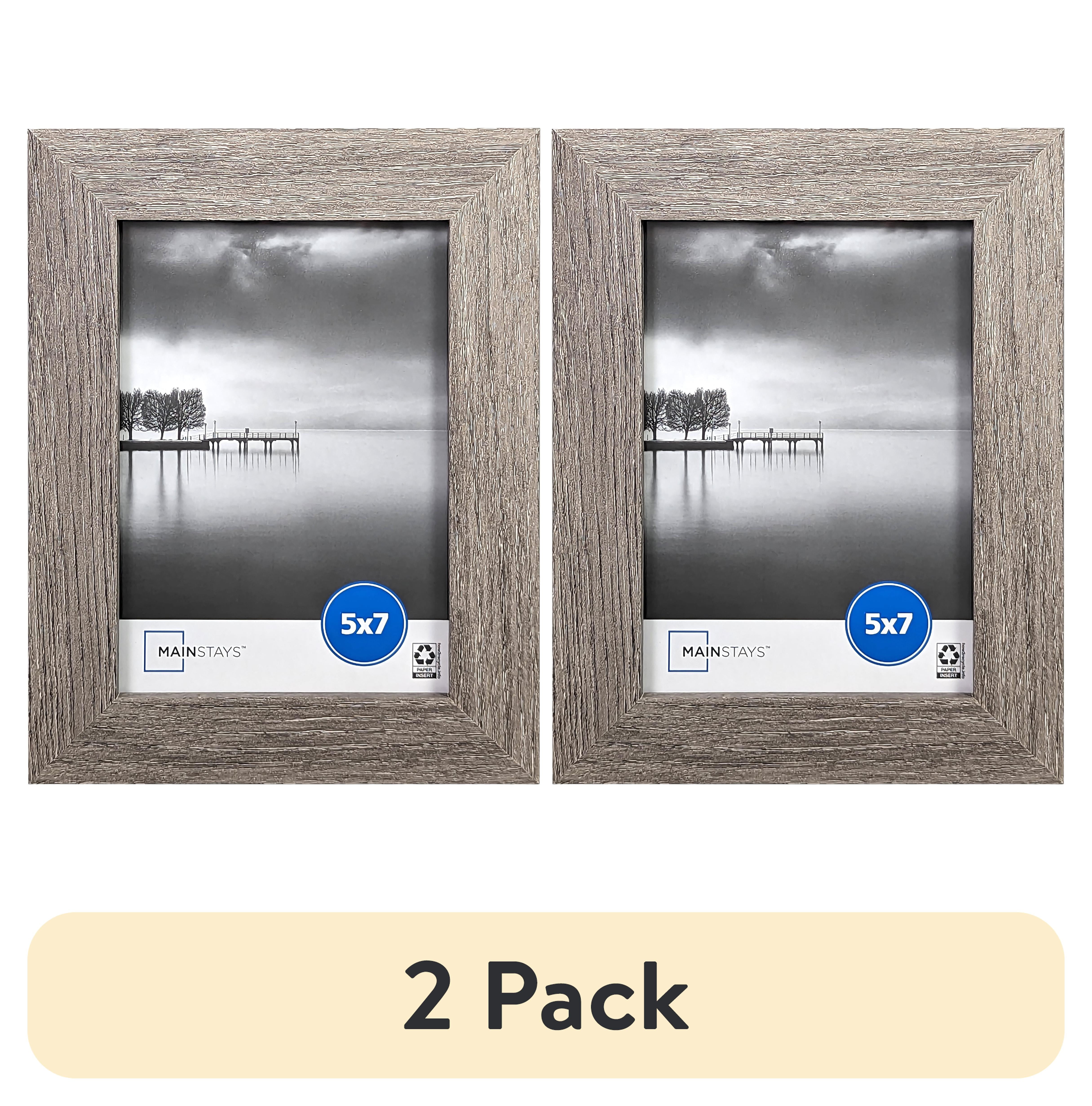 Mainstays 2 Pack 5x7 Rustic Gray Wide Beveled Picture Frame for Home ...