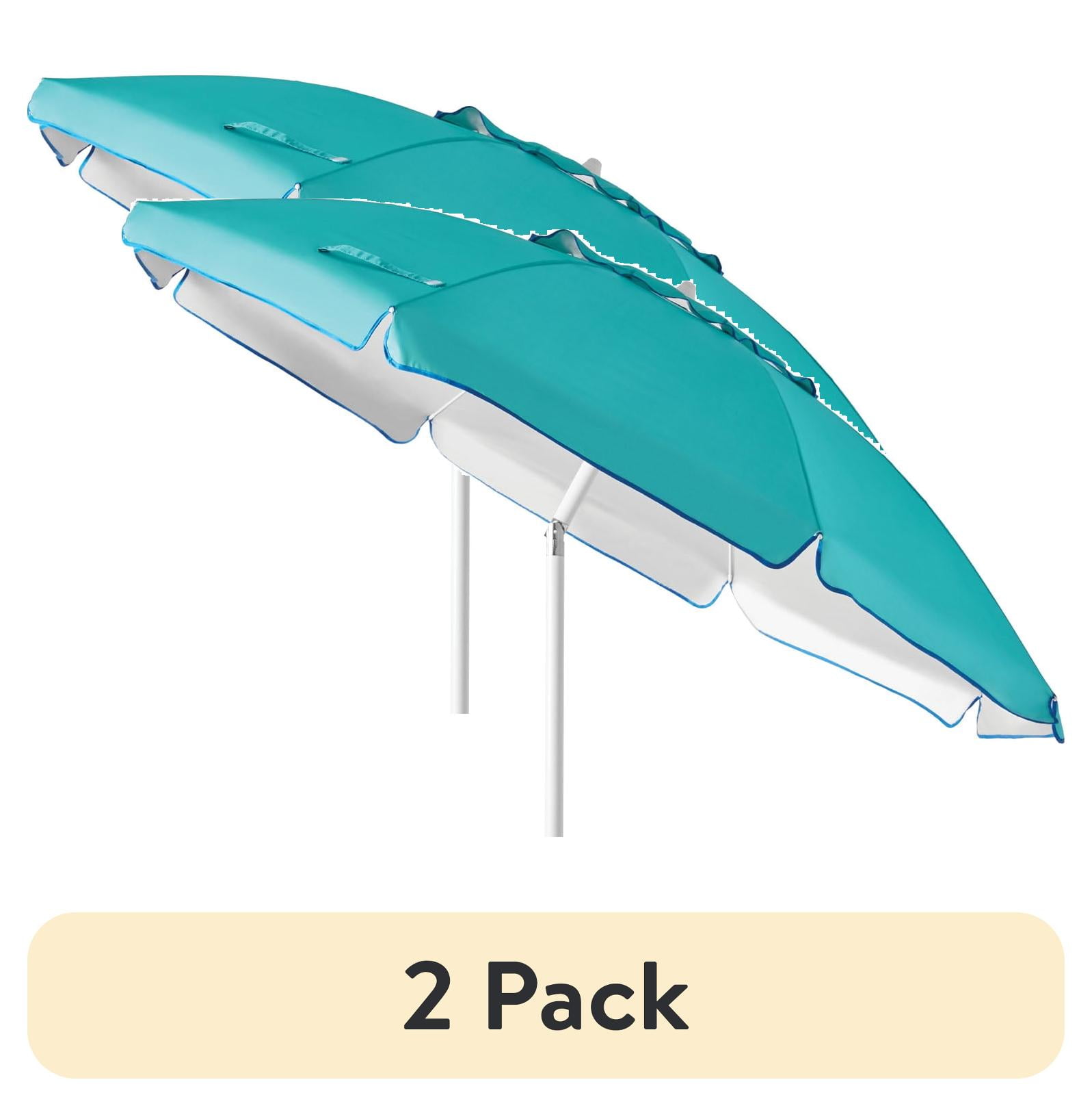 (2 pack) Mainstays 6.5' Turquoise Beach Umbrella with Tilt, UV ...