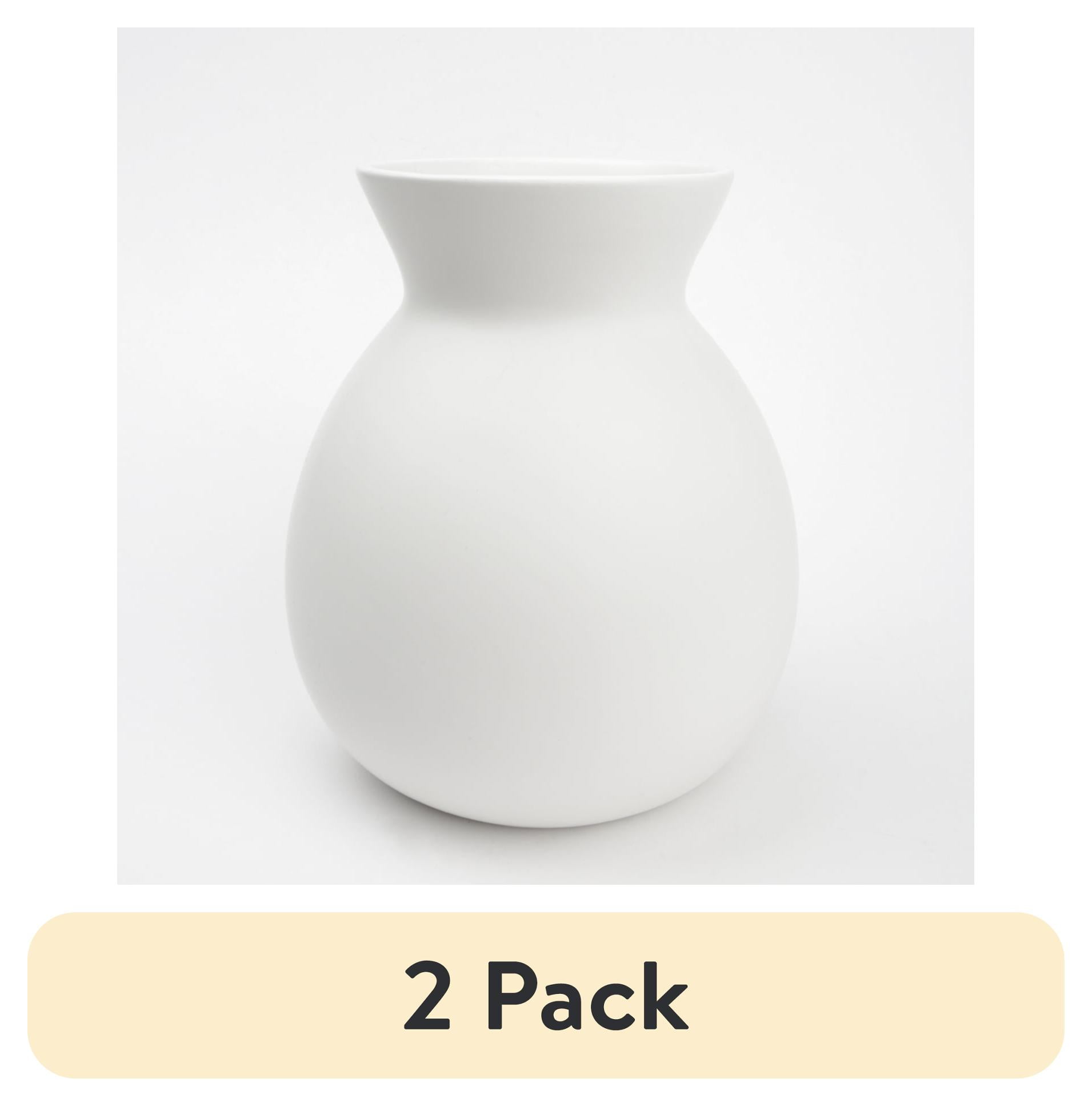 (2 pack) Mainstays Solid White Finish Ceramic Vase, 8" - Walmart ...