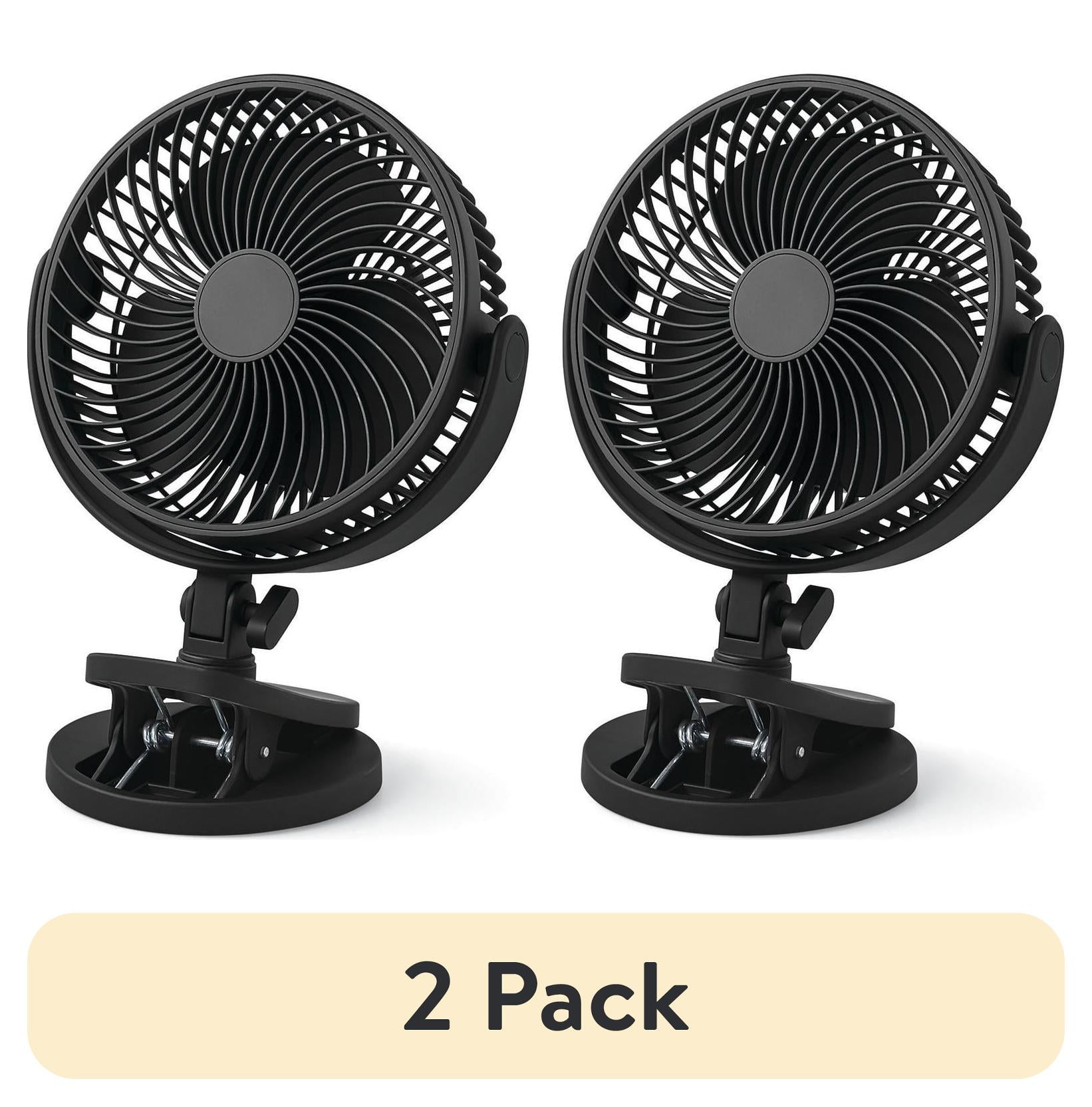 (2 pack) Mainstays 2 Speeds 6-inch New Desktop or Clip-on AC Electric ...