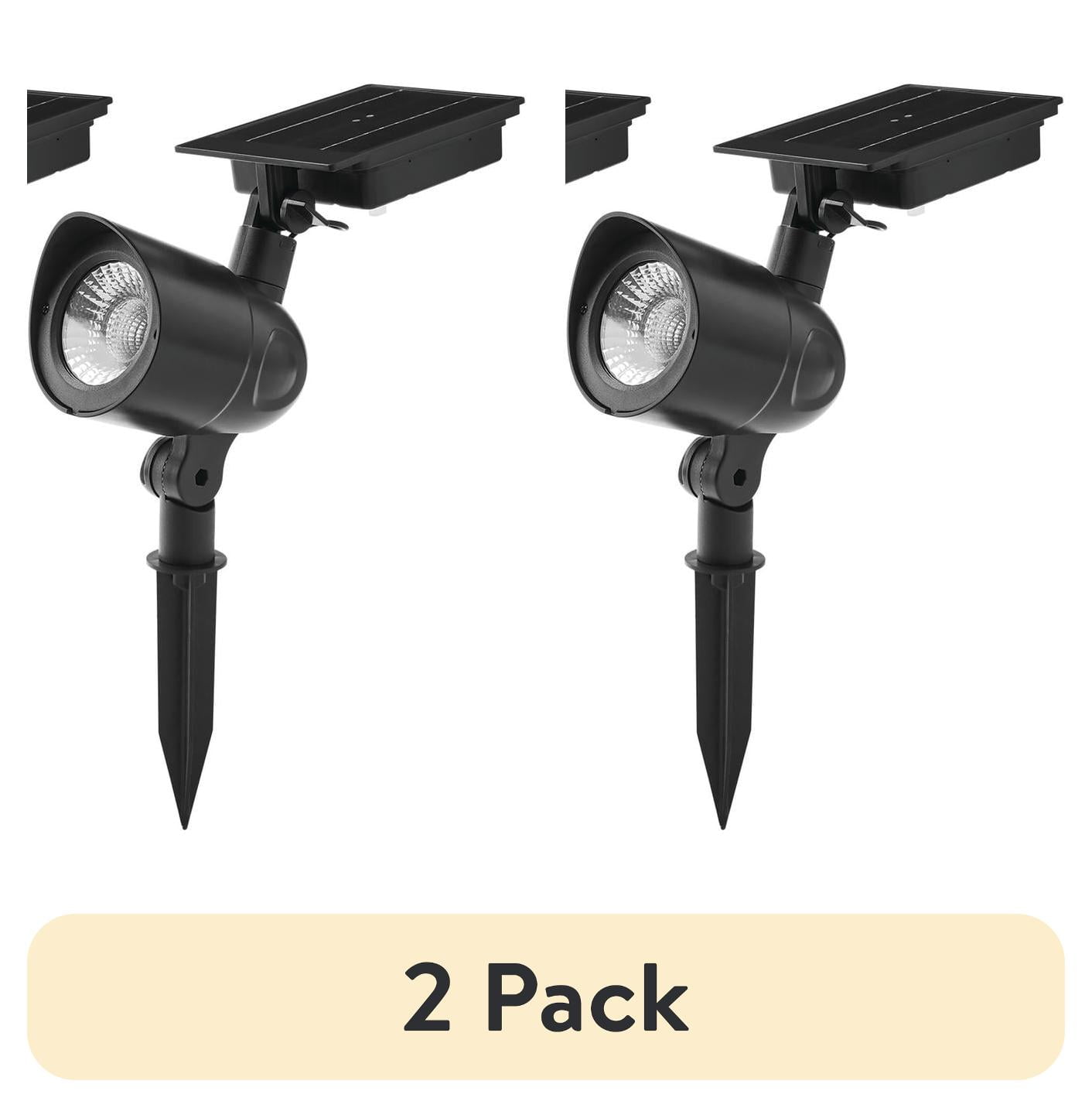 (2 pack) Mainstays 60 Lumen Solar Outdoor Landscape Plastic LED ...