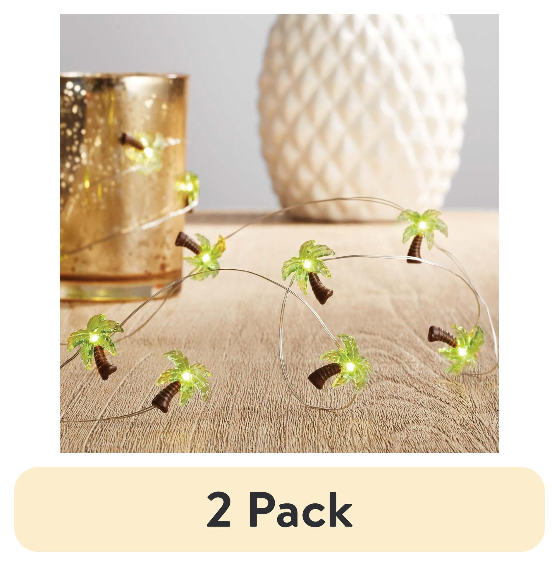 (2 pack) Mainstays 6ft Palm Tree Indoor LED Fairy String Lights with ...