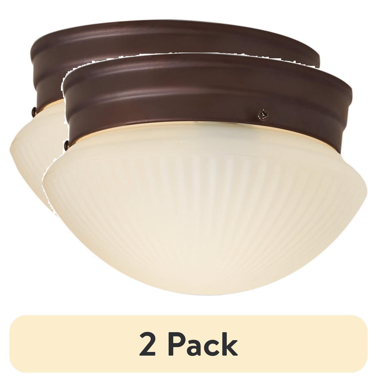 (2 pack) Mainstays 7.5" Classic Flush Mount Ceiling Light, Bronze ...