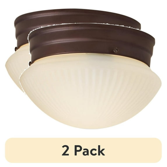 (2 pack) Mainstays 7.5" Classic Flush Mount Ceiling Light, Bronze ...
