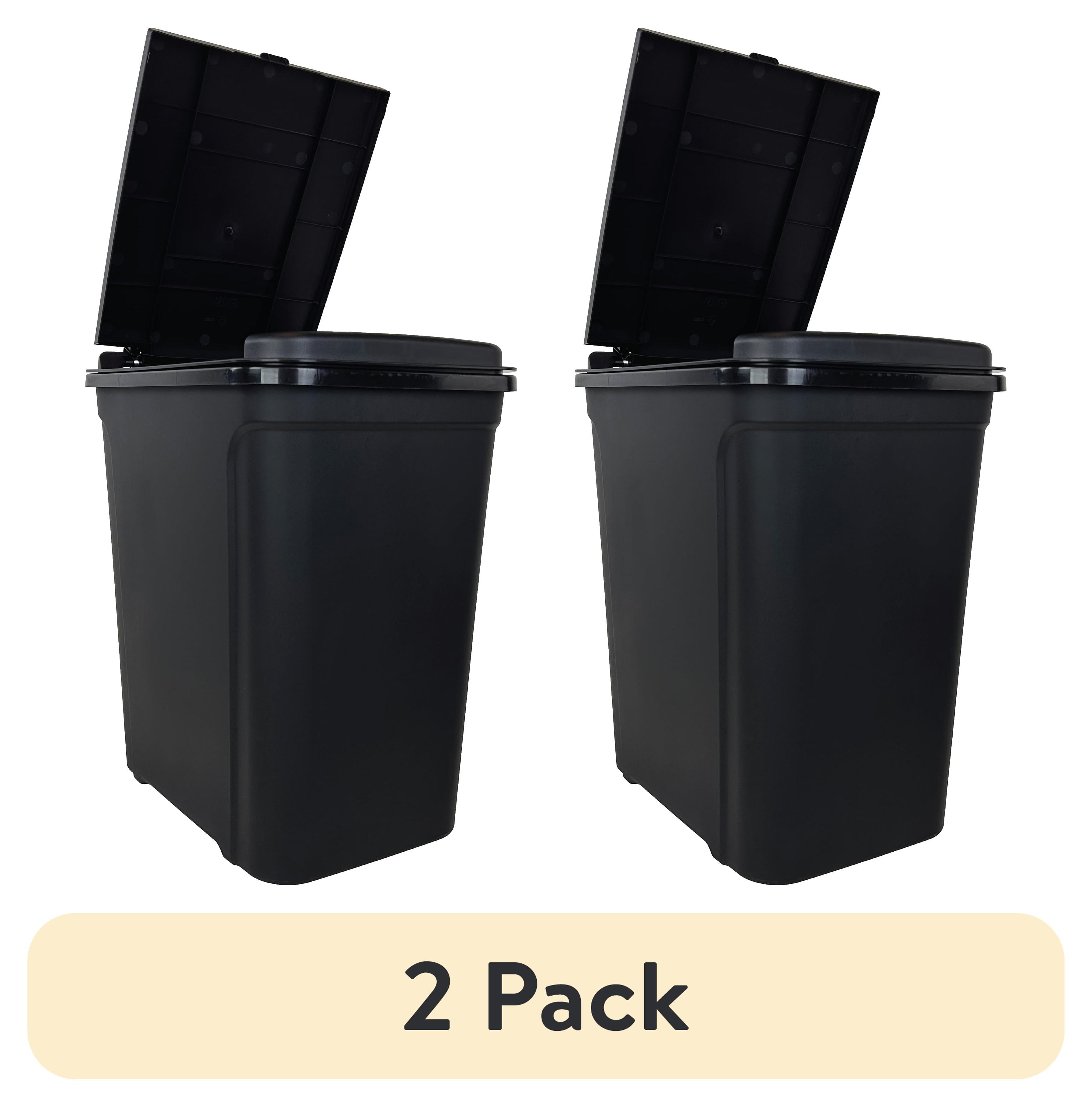 (2 pack) Mainstays Kitchen Trash Can, 7.6 Gallon Plastic Garbage Bin ...