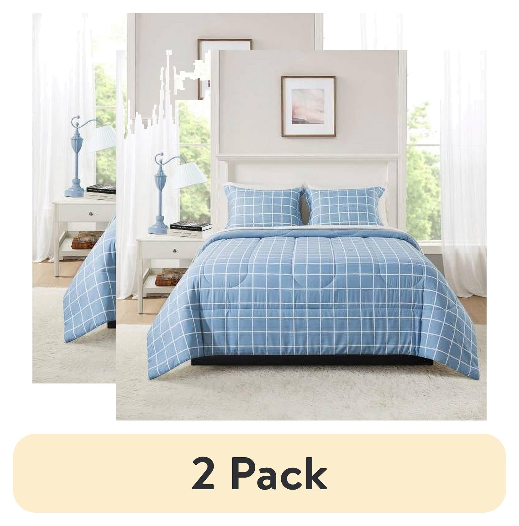 (2 pack) Mainstays 7-Piece Reversible Bed in a Bag Comforter Set with ...
