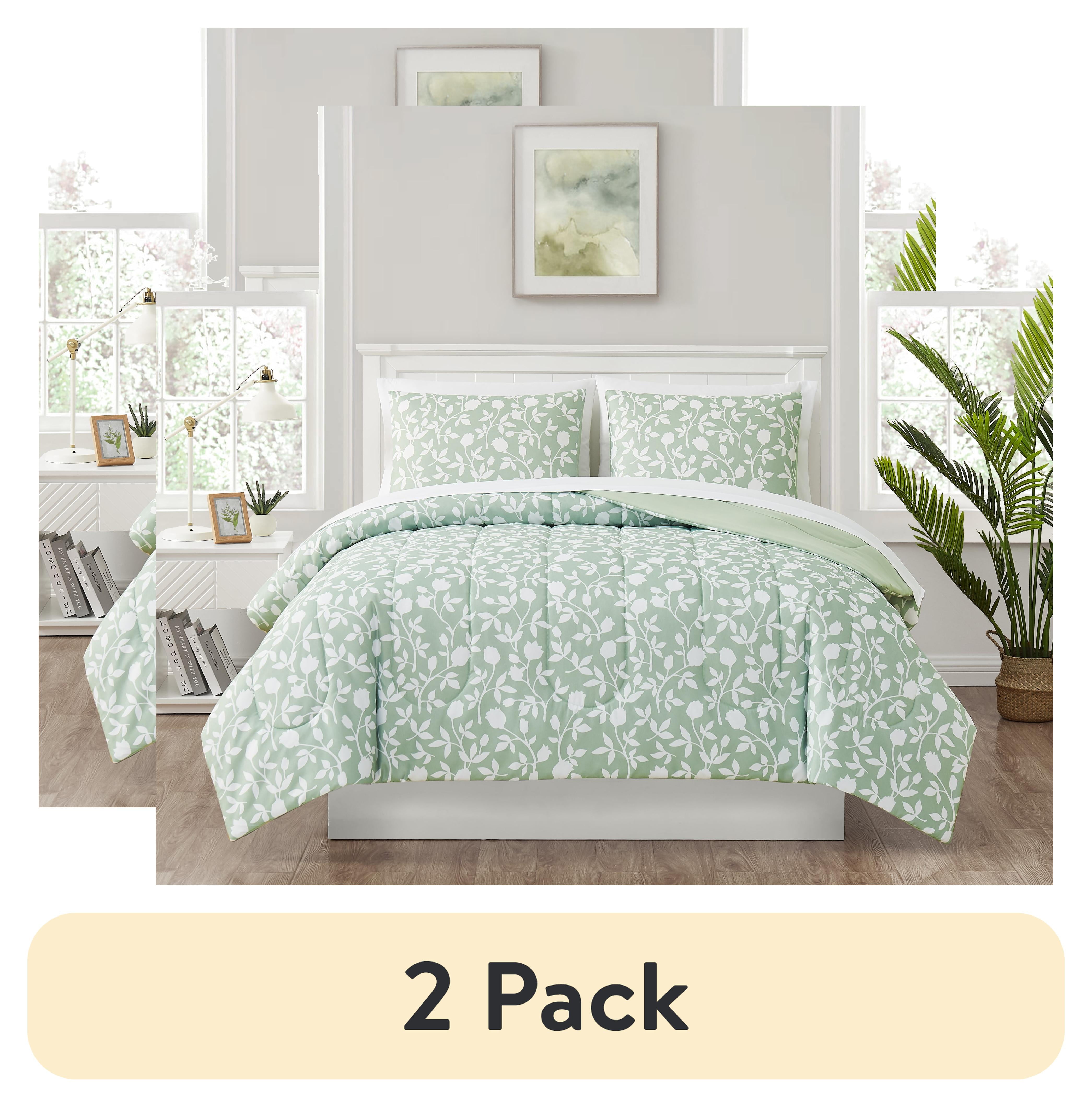 (2 pack) Mainstays 7 Piece Reversible Bed in a Bag Comforter Set with ...