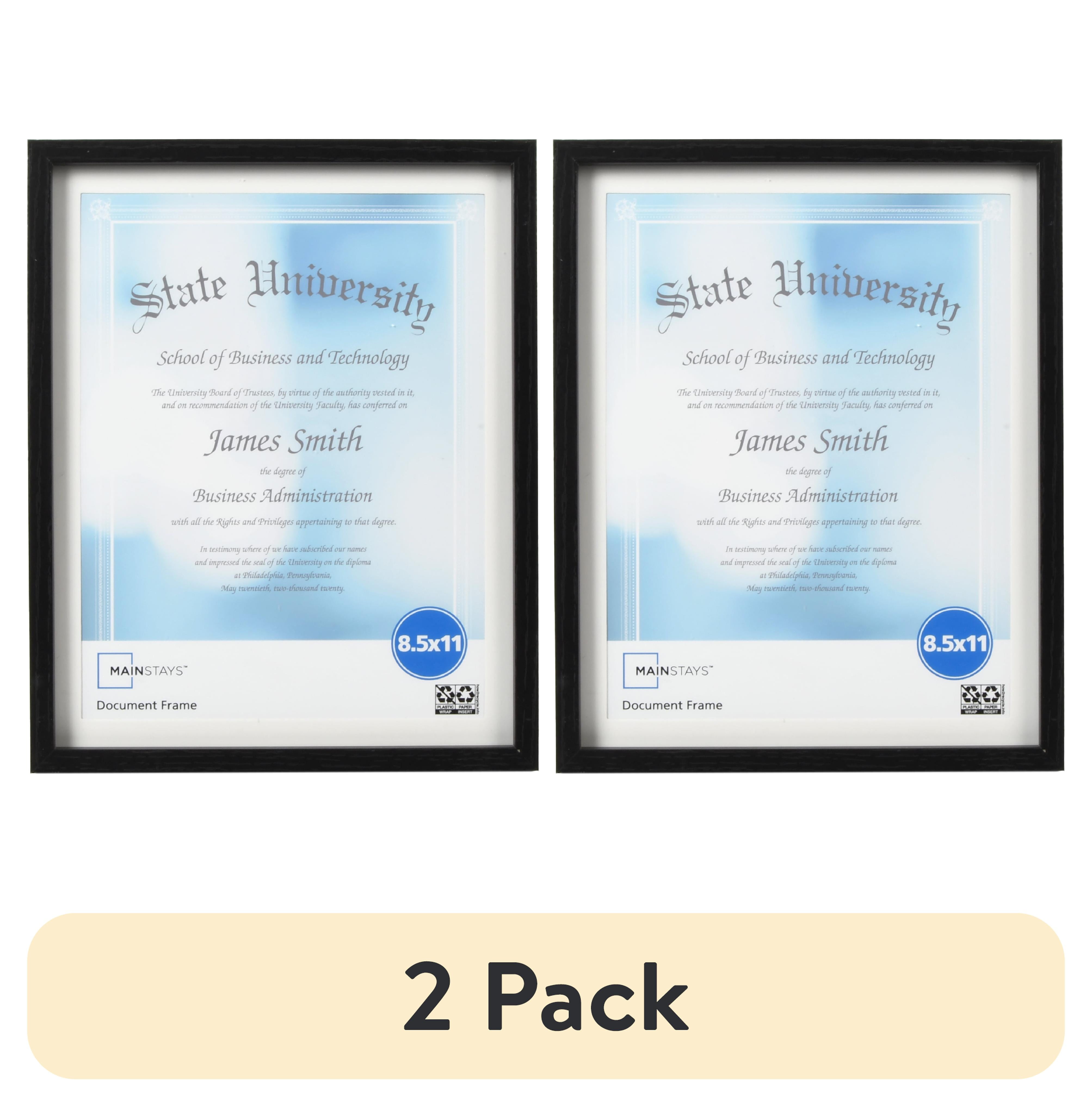 Mainstays 2 Pack 8.5x11 Matted Document Certificate Frame Tabletop Wall ...