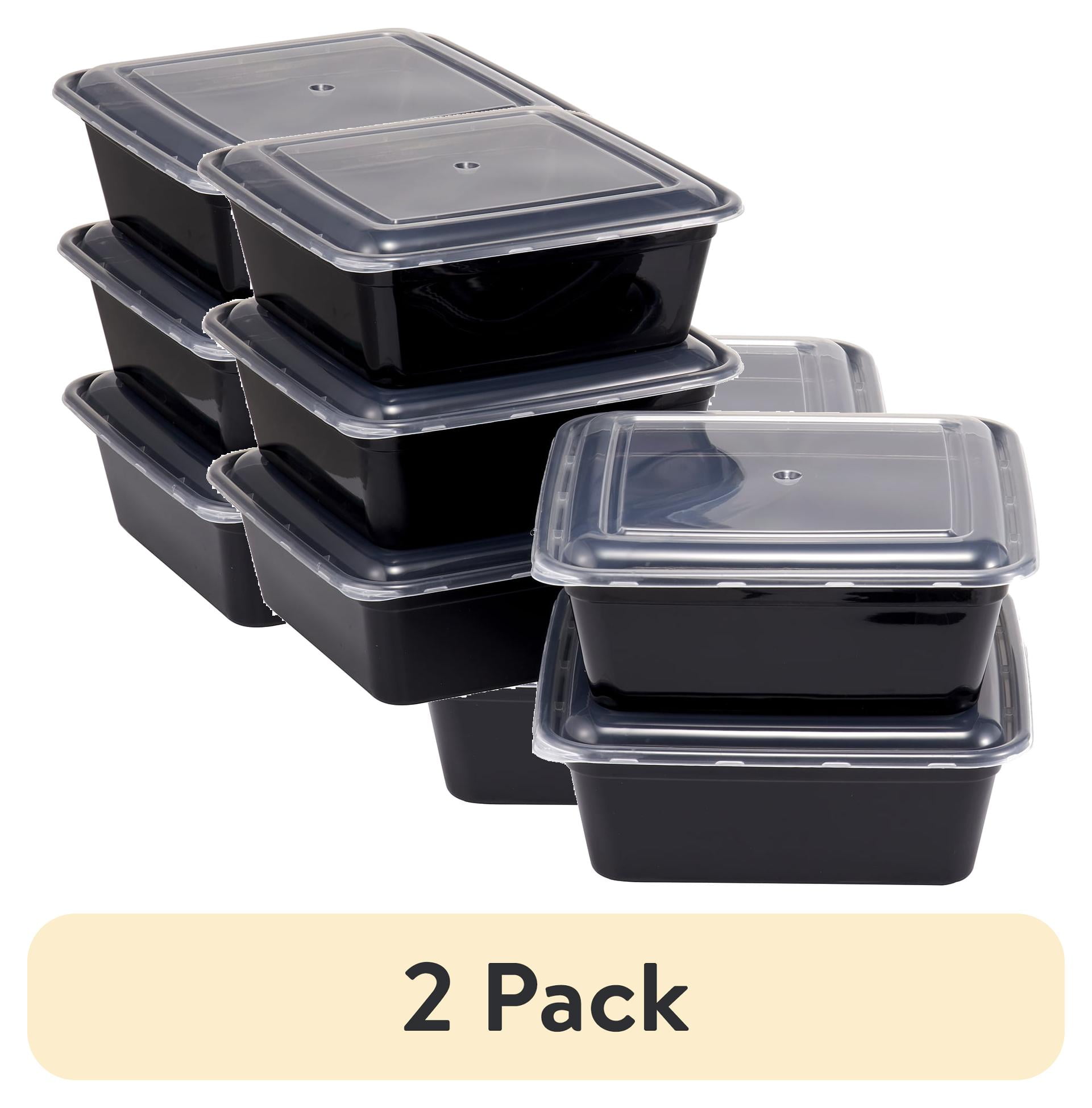 (2 pack) Mainstays 8 Cup Tall Square Meal Prep Food Storage Container, 5 Pack - Walmart.com