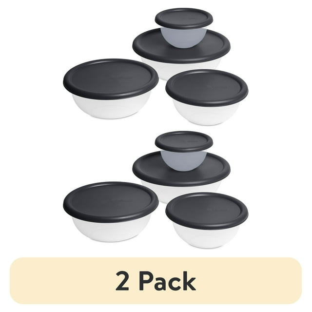 (2 pack) Mainstays 8 Piece Covered Bowl Set, Four Lidded Sizes, For ...
