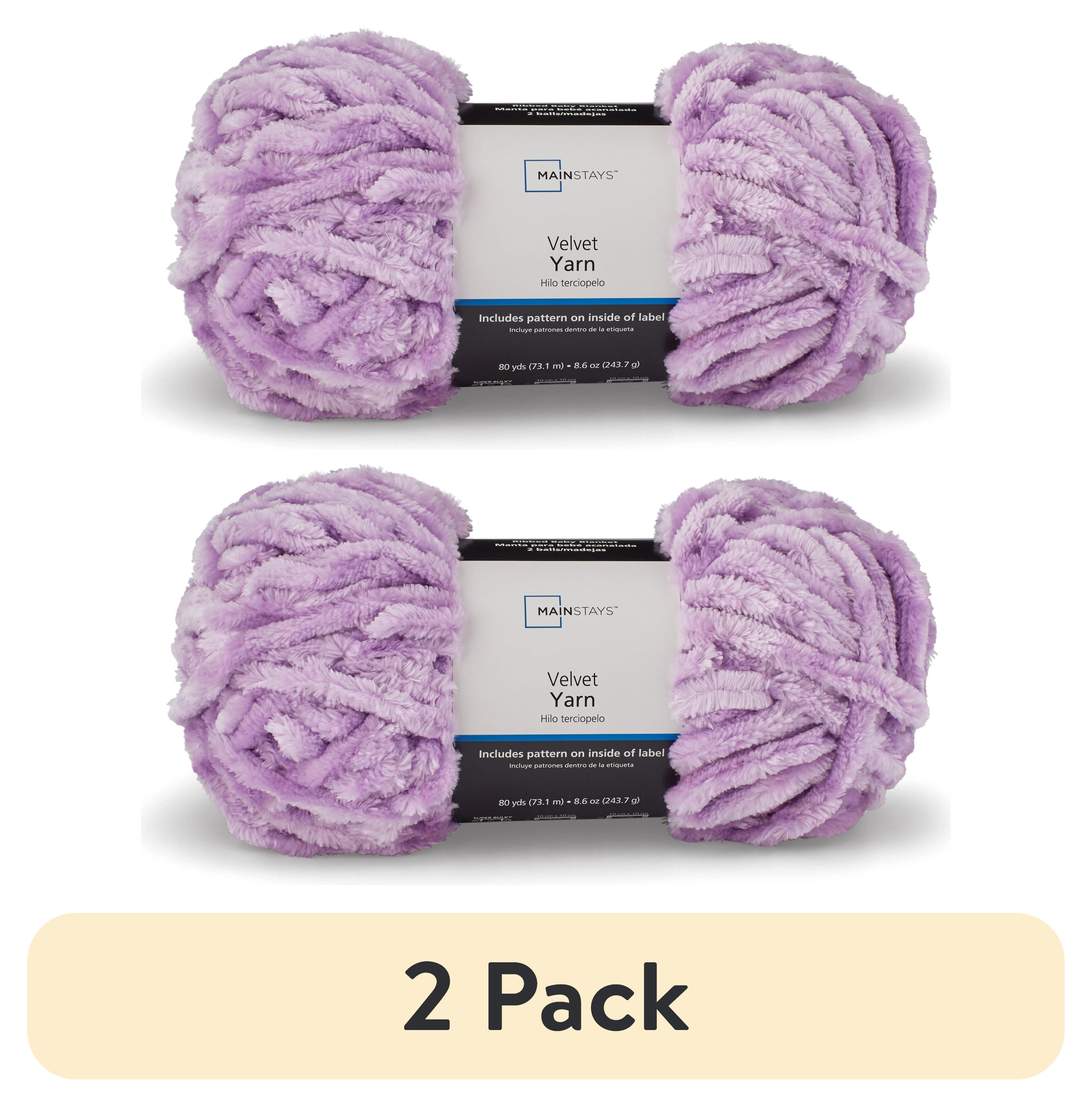 (2 pack) Mainstays 80 yd. Velvet Yarn, 100% Polyester - Walmart.com