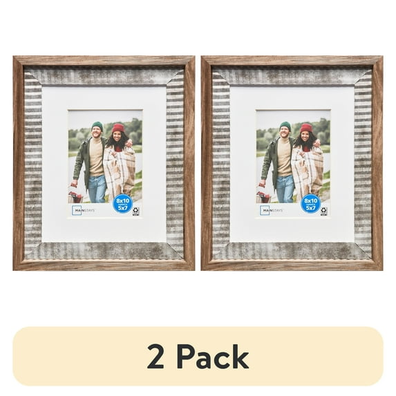 (2 pack) Mainstays – 5x7 Picture Frame – Rustic Farmhouse Matted ...