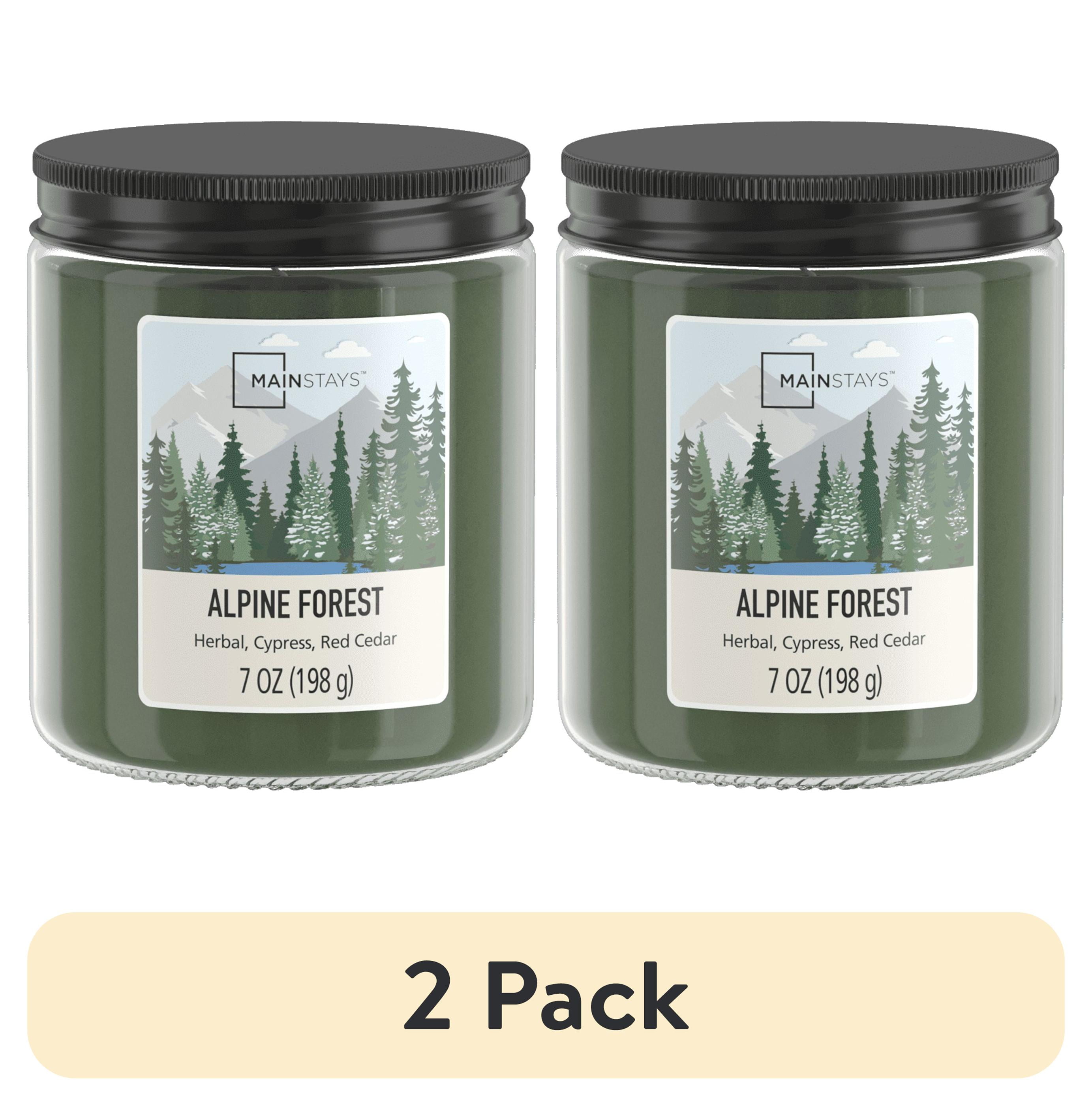 (2 pack) Mainstays Alpine Forest Scented Single-Wick Glass Jar Candle ...