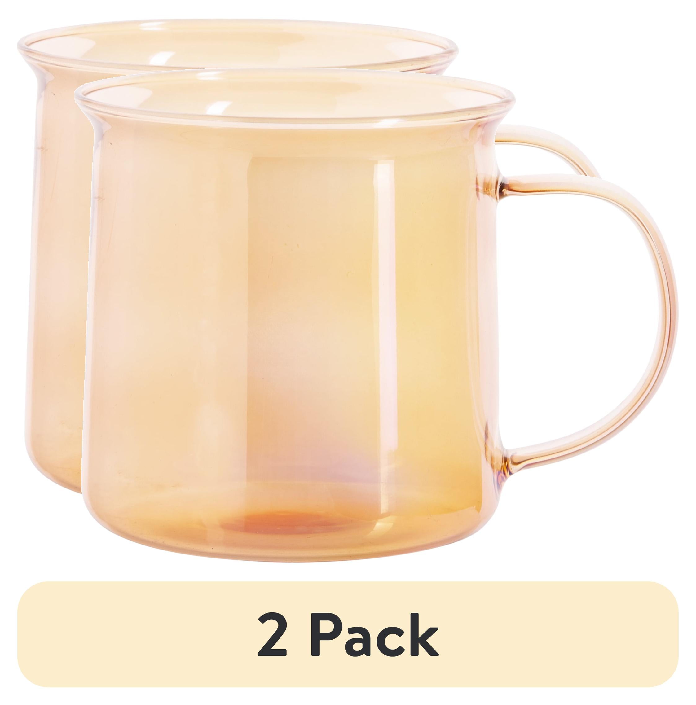 Mainstays Amber Camp Glass Mug 18 oz Heat-Resistant Borosilicate Glass ...