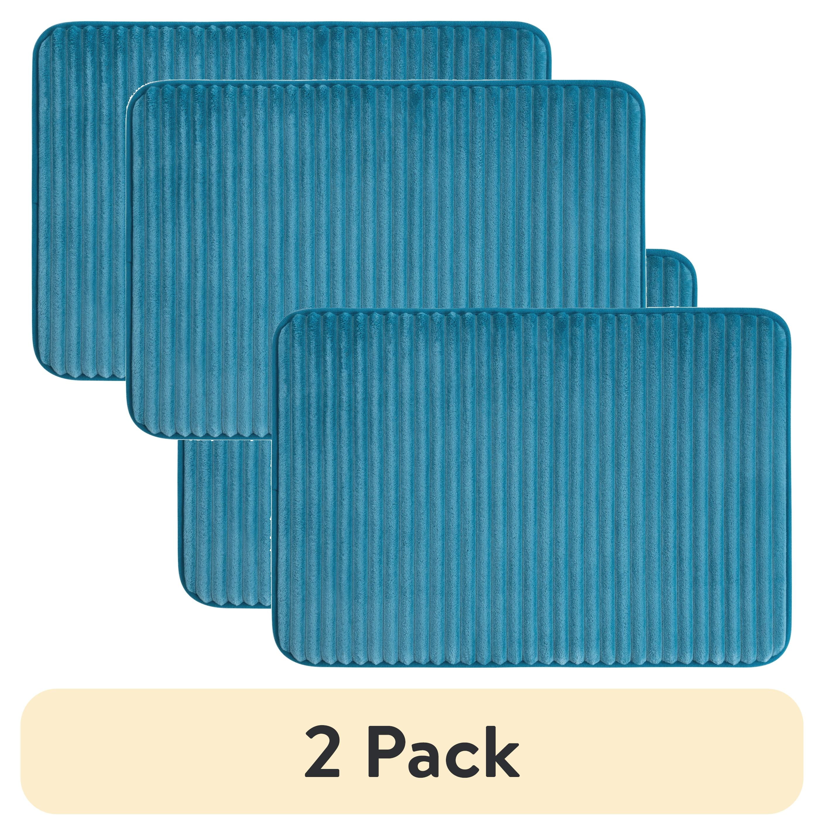 (2 pack) Mainstays Aqua 2-Piece Performance Foam 20"x 32" Bath Rug Set ...