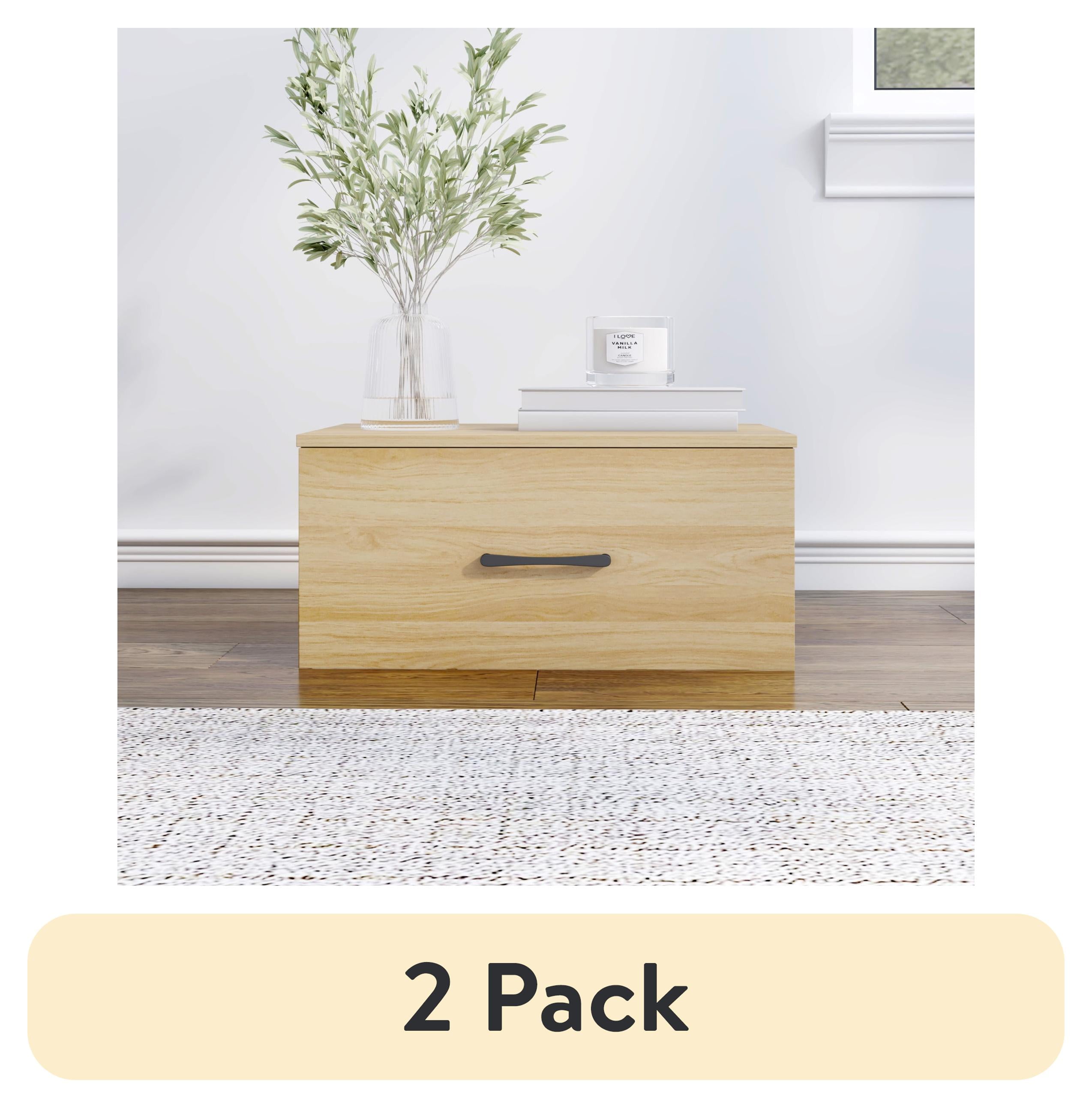 (2 pack) Mainstays Ardent One Drawer Modular Storage System, Euro Oak ...