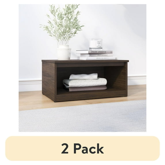 (2 pack) Mainstays Ardent Open Shelf Modular Storage System, Walnut ...