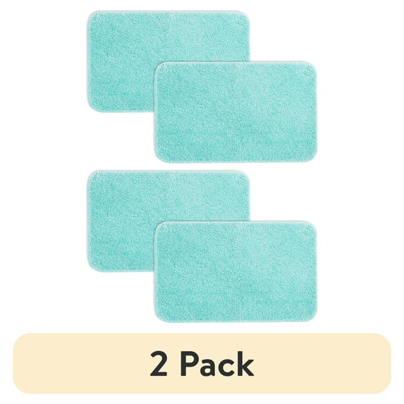 (2 pack) Mainstays Basic 2-Piece Polyester Bath Rug Set, 20" x 32 ...