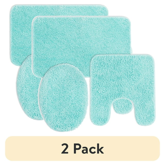 (2 pack) Mainstays Basic 3-Piece Polyester Bath Rug Set: 20"x32" Rug ...