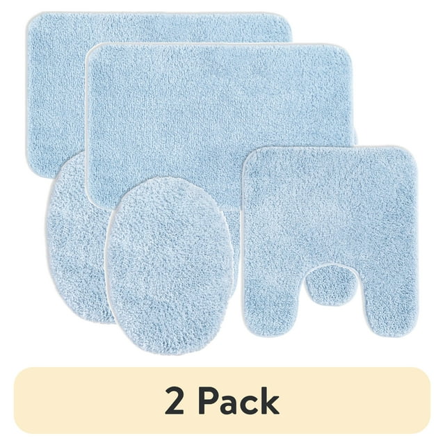 (2 pack) Mainstays Basic 3-Piece Polyester Bath Rug Set: 20"x32" Rug ...