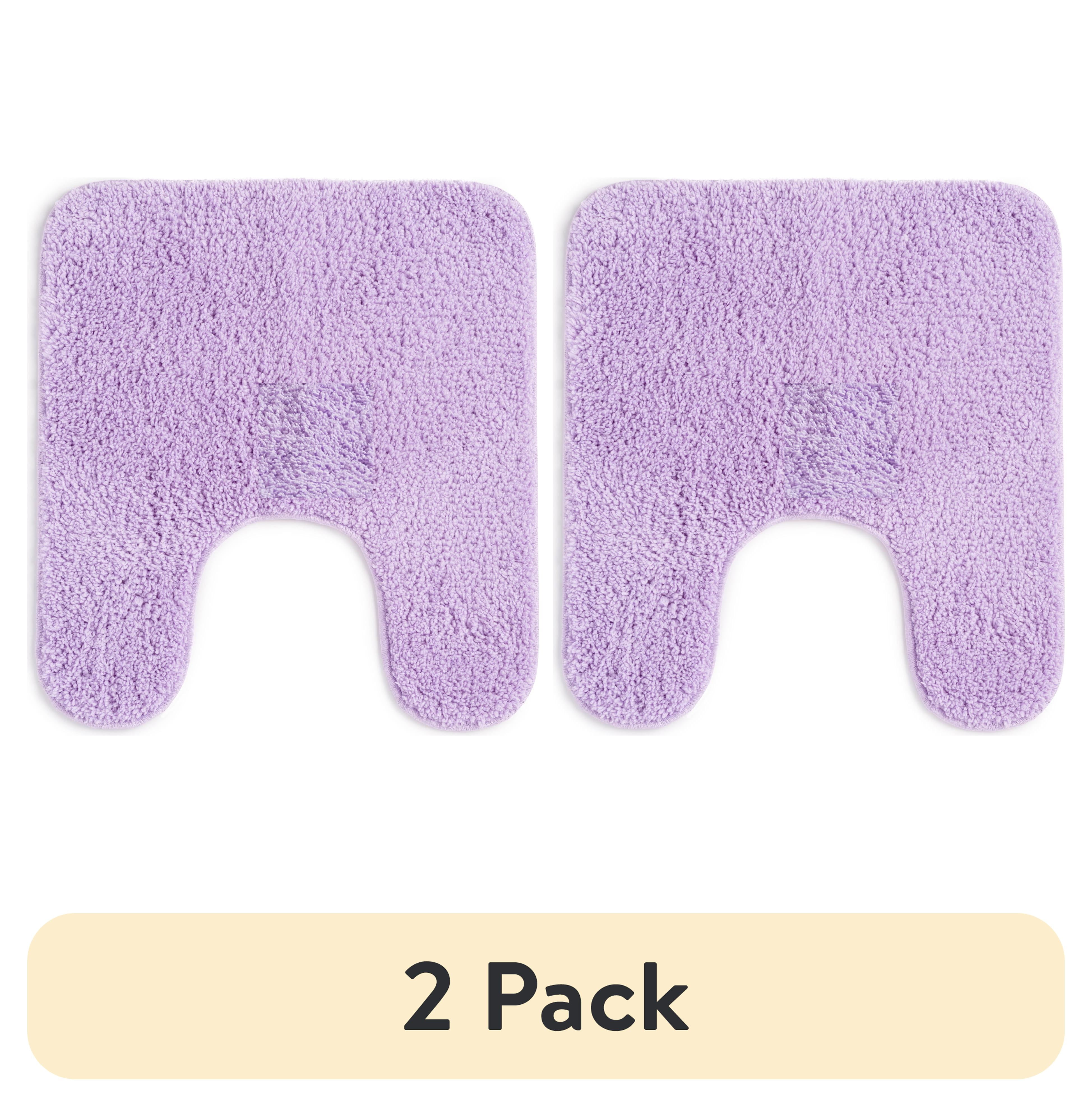 (2 pack) Mainstays Basic Polyester Contour Bath Rug, Lavendar, 20" x 22 ...