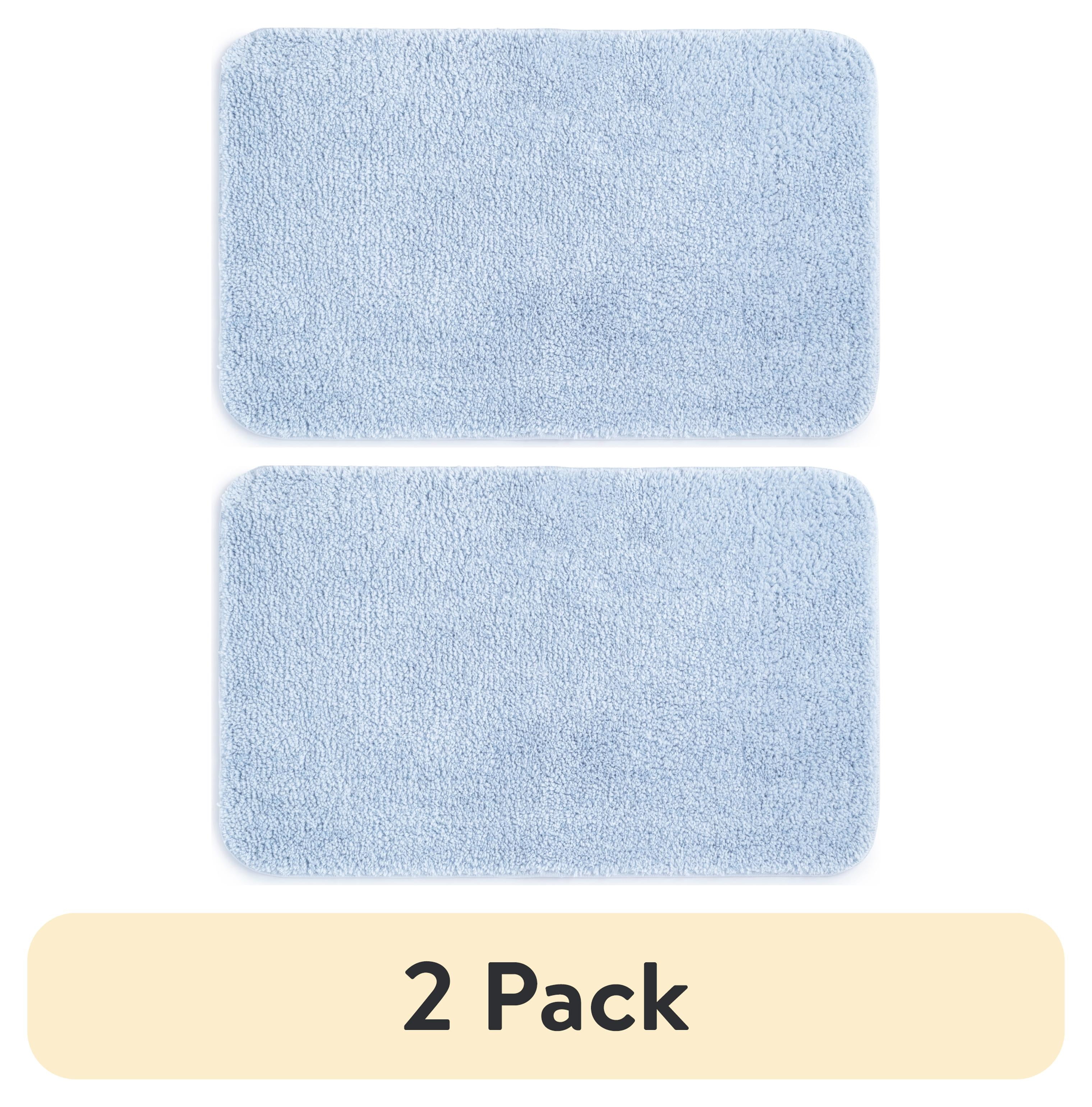 (2 pack) Mainstays Basic Polyester Bath Rug, Blue Shell, 20" x 32 ...