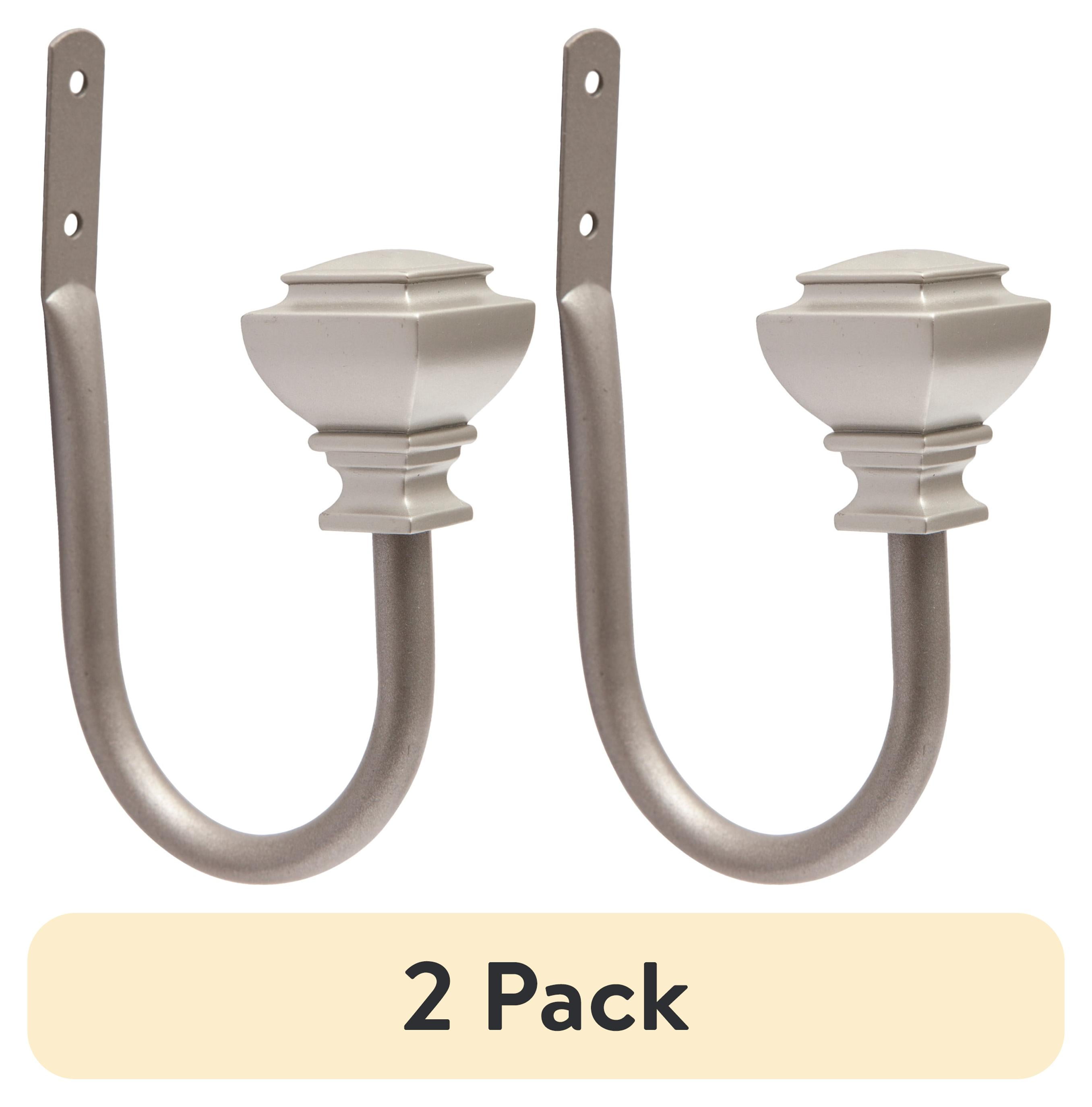 Mainstays Benton Square Decorative Curtain Holdbacks Brushed Nickel Set of 2 - Walmart.com