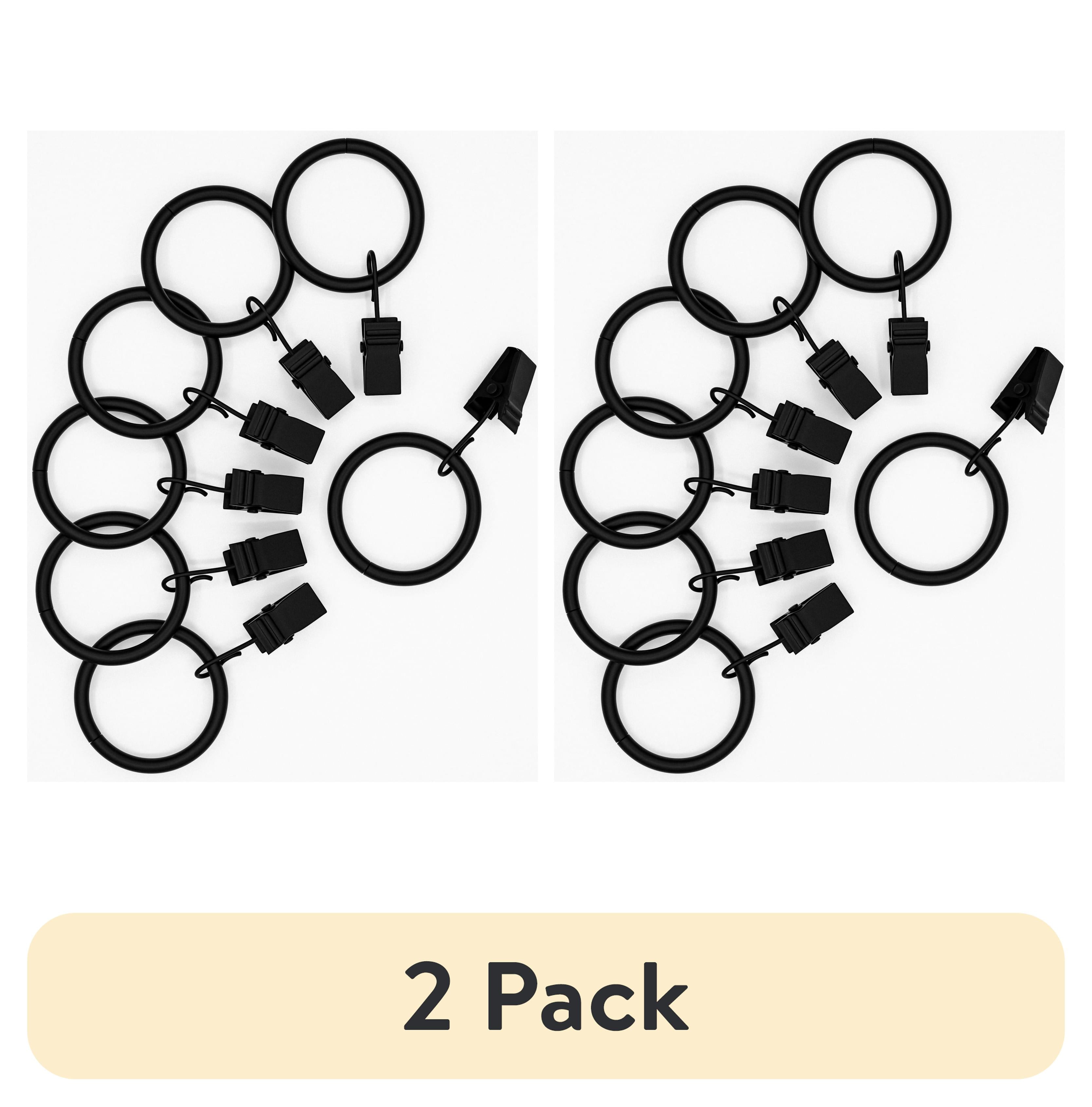 (2 pack) Mainstays 1" Black Curtain Clip Rings (7 pack) - Walmart ...