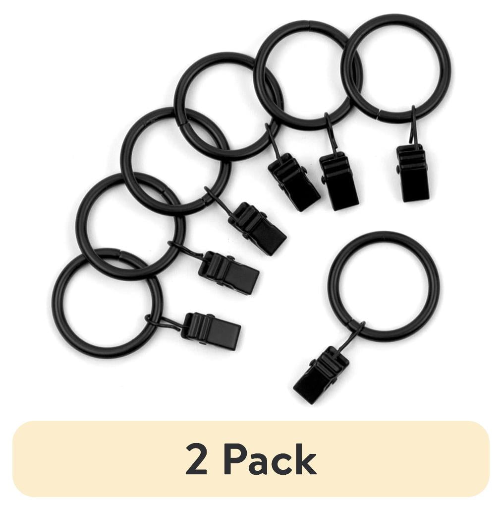 (2 pack) Mainstays 1" Black Curtain Clip Rings (7 pack) - Walmart.com