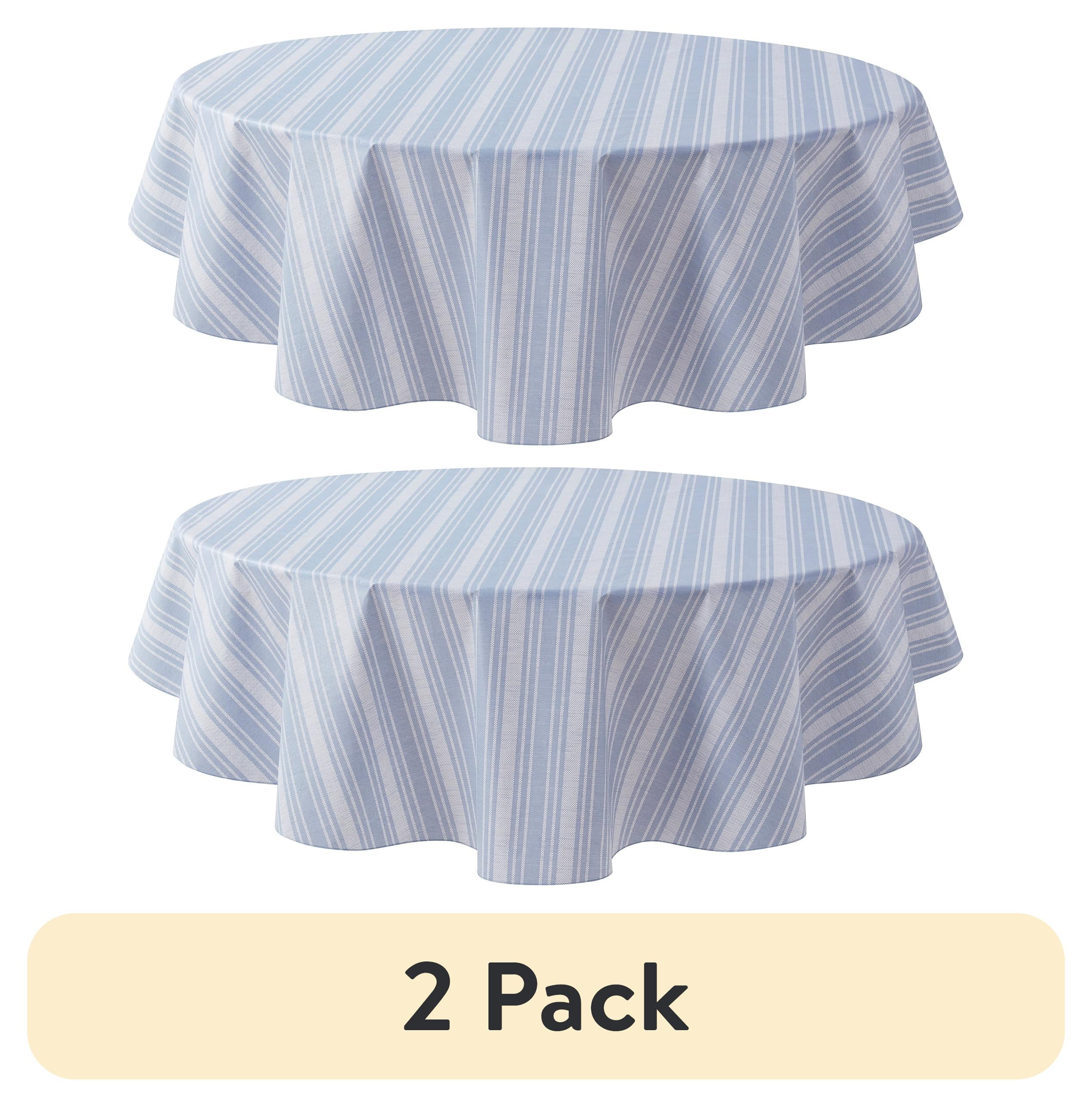 (2 pack) Mainstays PEVA Everyday, Indoor & Outdoor Tablecloth 70" Round ...