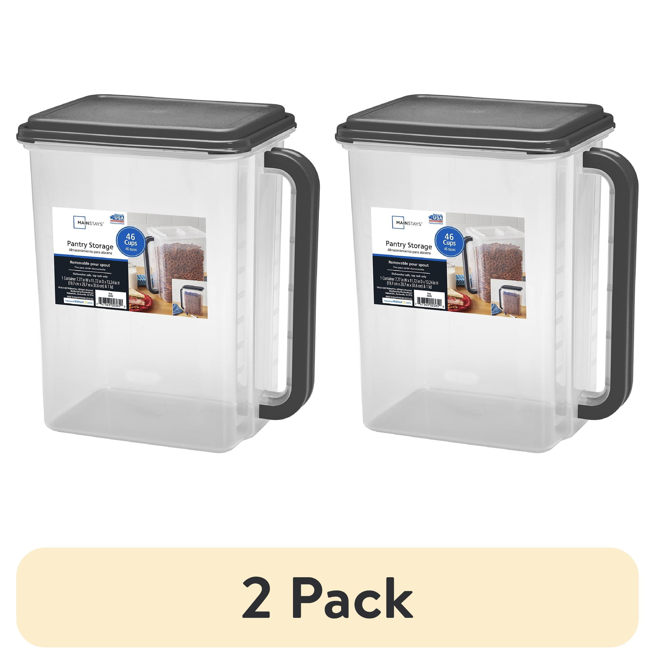 (2 pack) Mainstays Bulk Canister Holds 46 Cups - Dark Gray Lid and ...