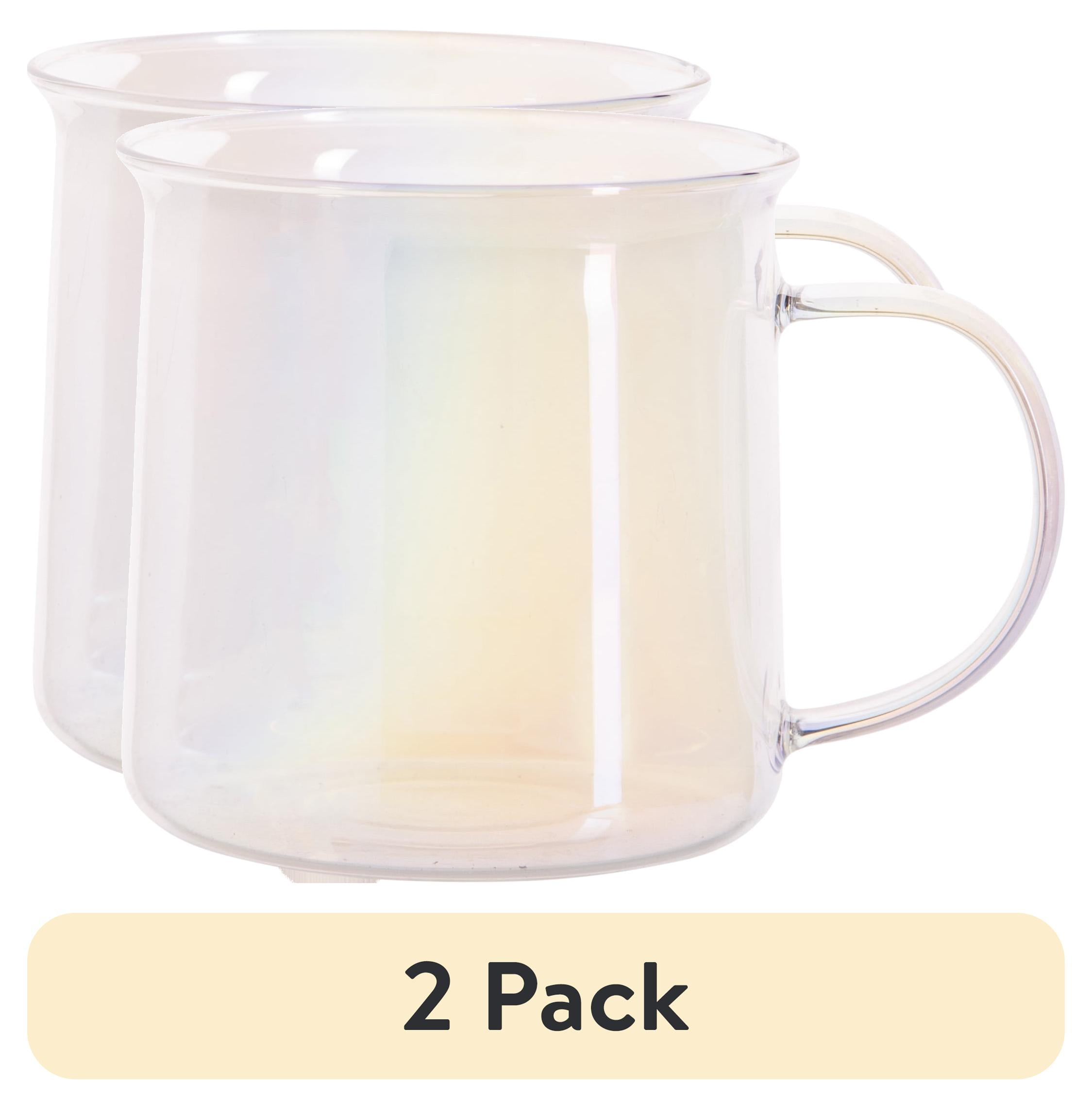 (2 pack) Mainstays Clear Camp Glass Mug, 18 fl oz, Heat-Resistant ...