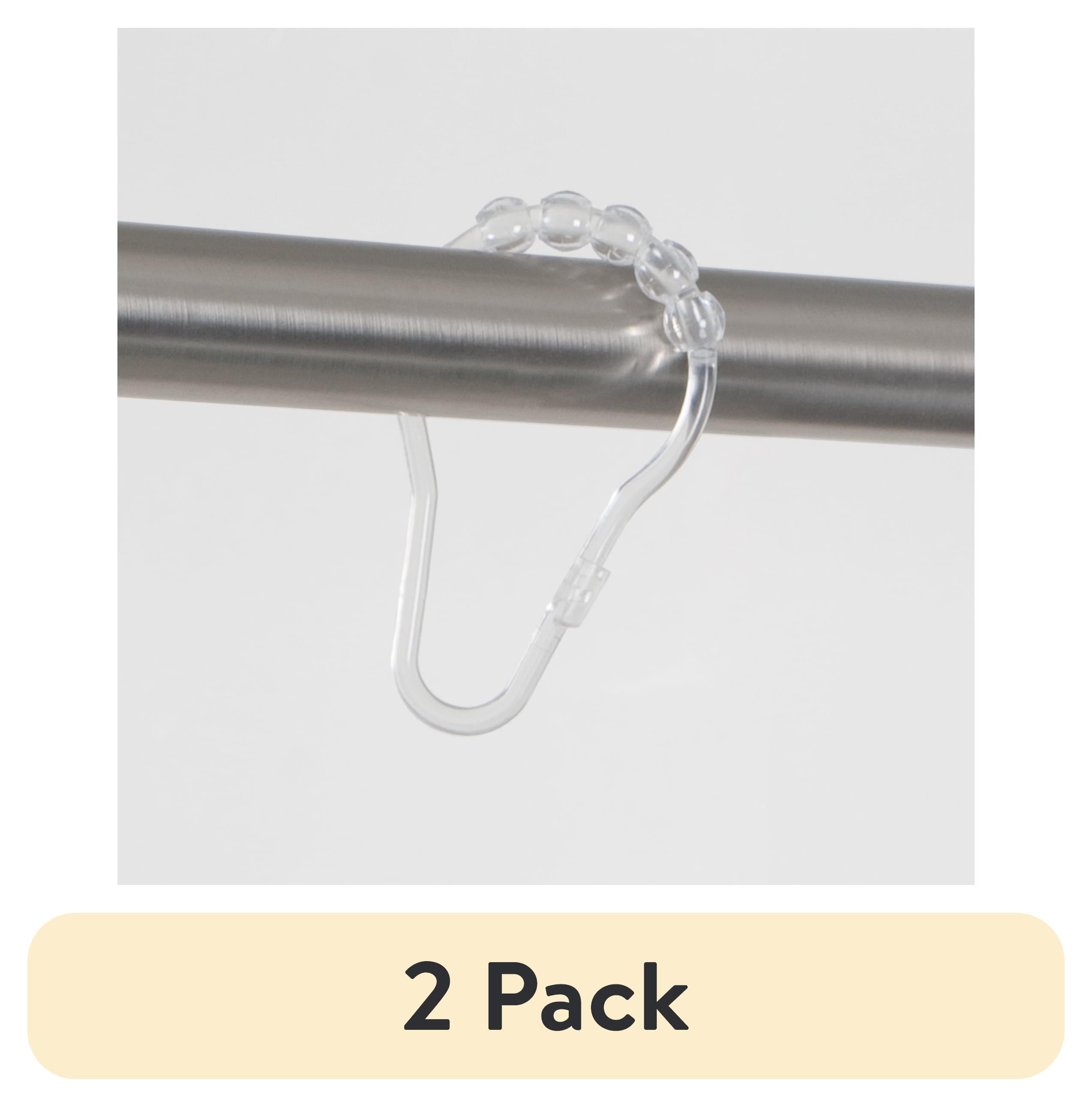 (2 pack) Mainstays Clear Easy Glide Rollerball Plastic Shower Curtain ...