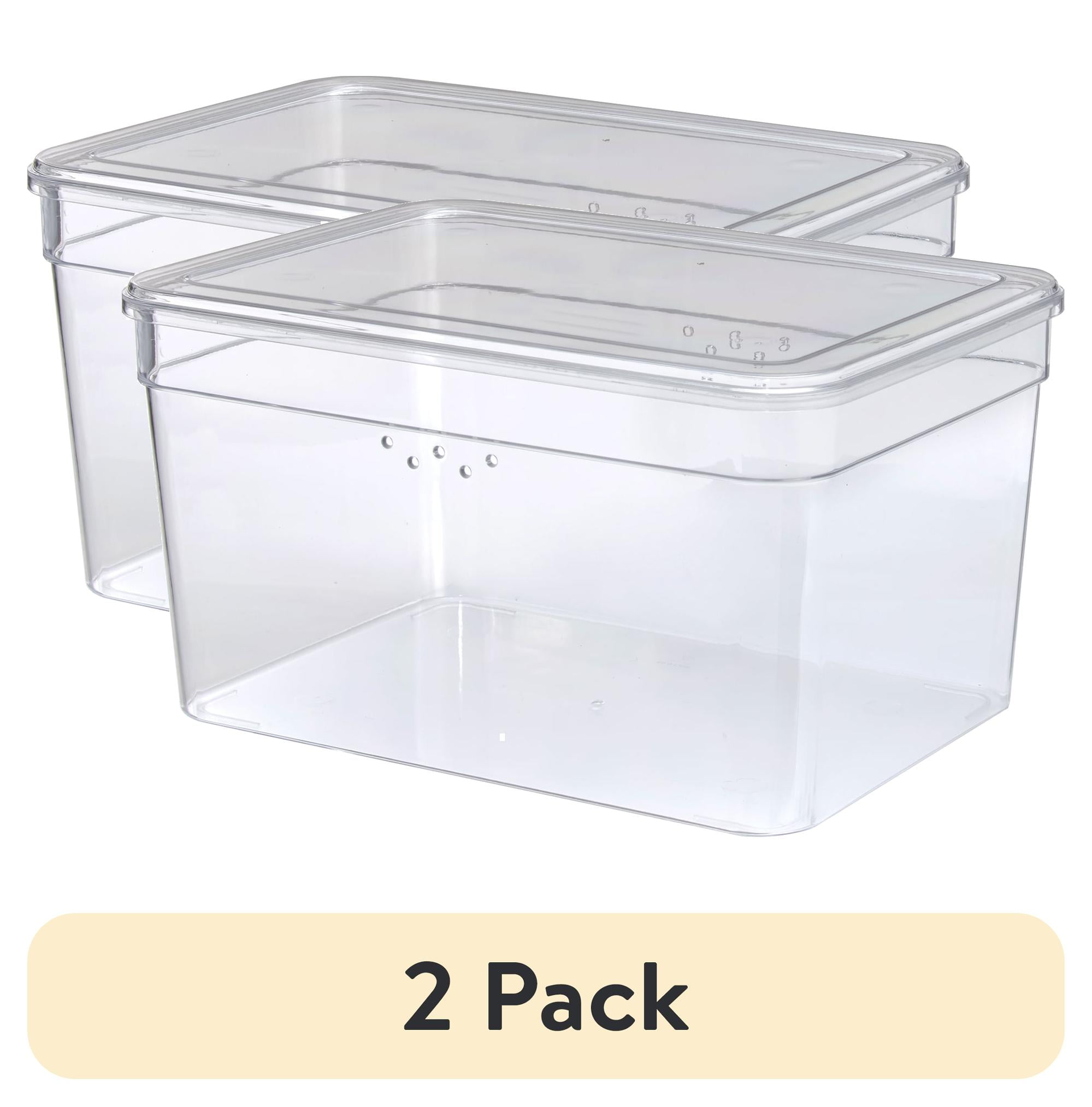 (2 pack) Mainstays Clear Glossy Plastic Extra Tall Shoe Box with Lid ...