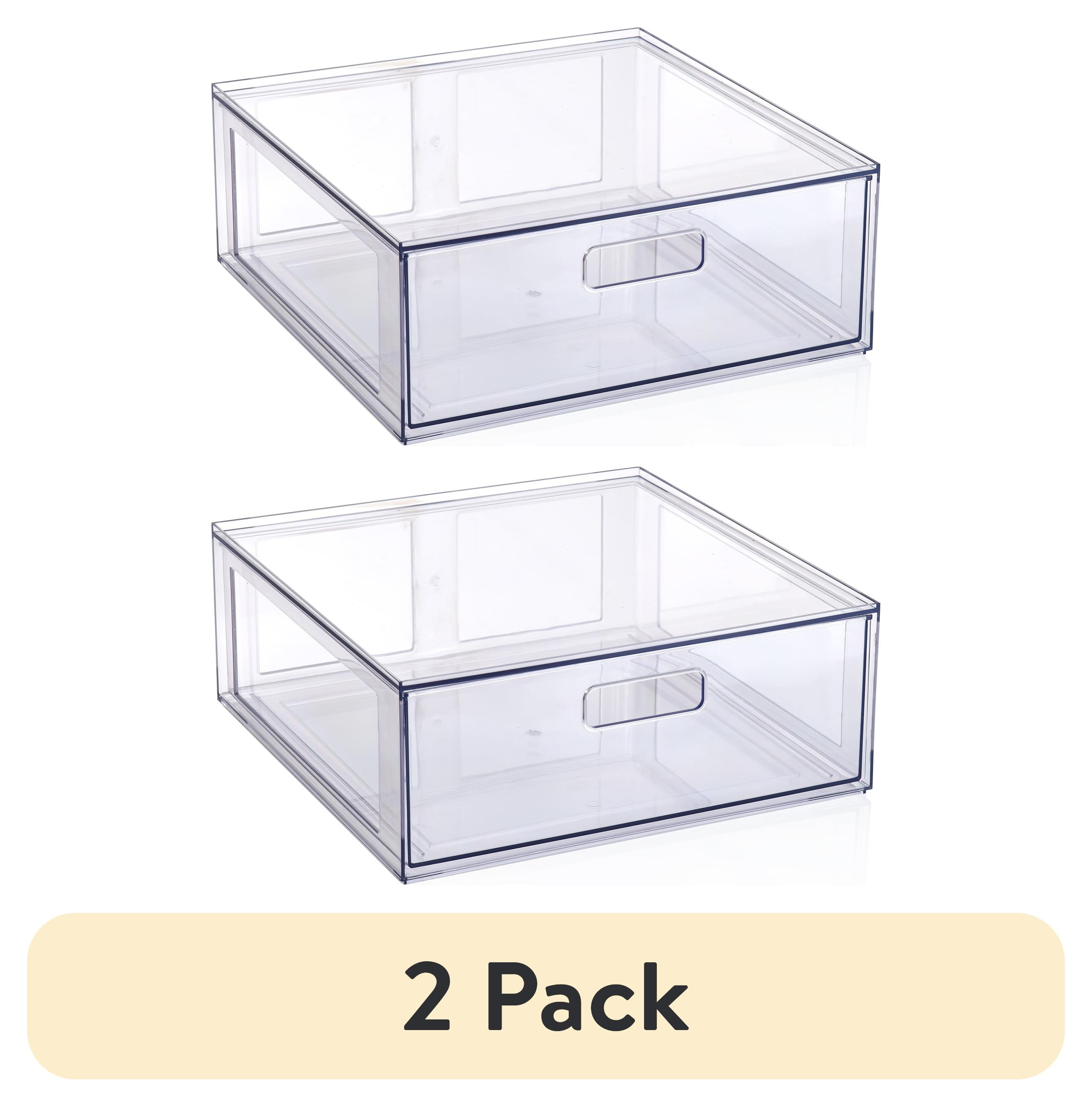 (2 pack) Mainstays Clear Glossy Plastic Pull-Out Closet Drawer Large ...