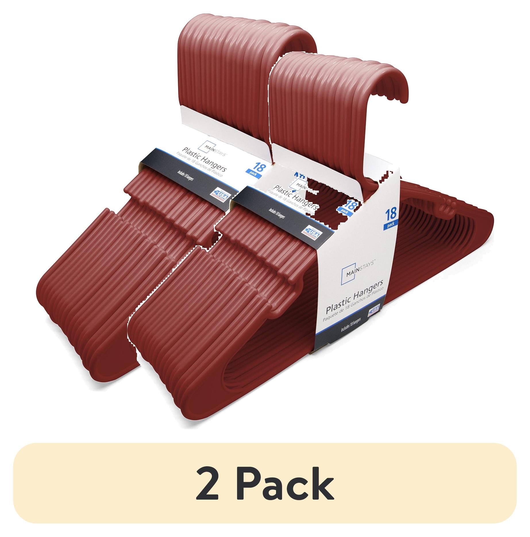 Mainstays Plastic Clothing Hangers 18 Pack - Red - Walmart.com