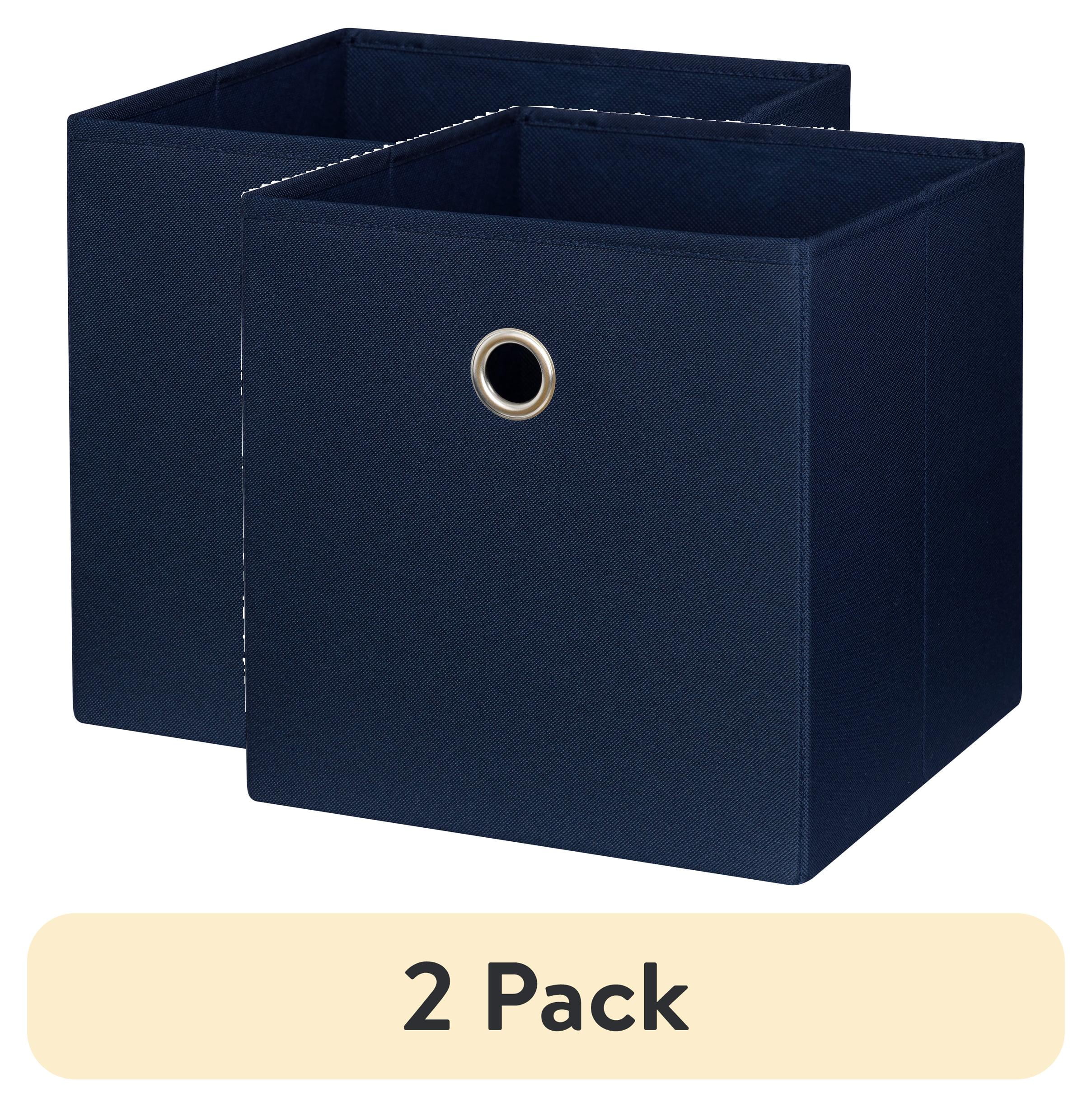 Mainstays Collapsible Fabric Storage Bin Organizer 2 Pack Blue Cove ...