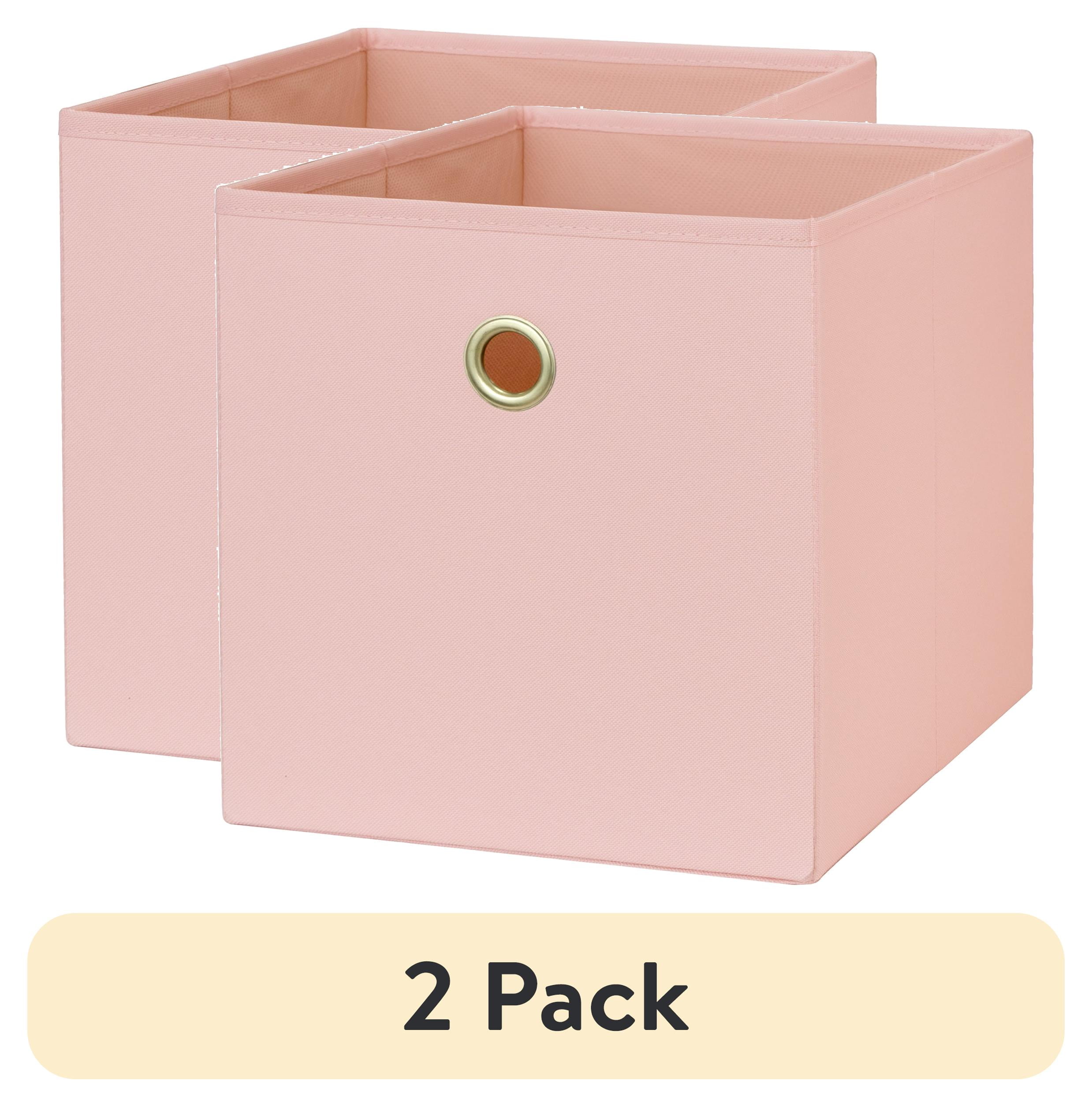 (2 pack) Mainstays Collapsible Fabric Cube Storage Bin, Pearl Blush ...