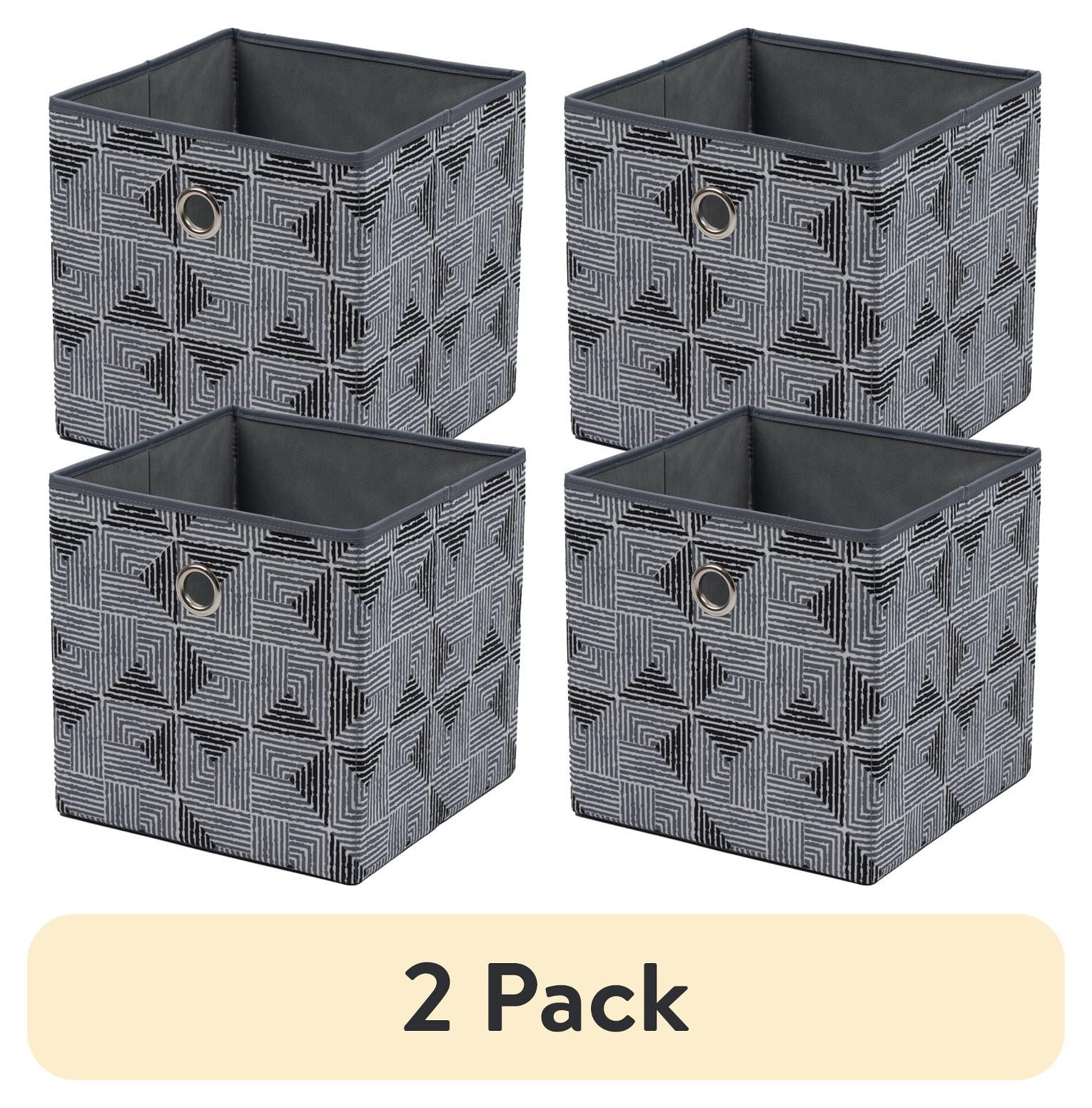 (2 pack) Mainstays Collapsible Fabric Cube Storage Bins (10.5" x 10.5 ...