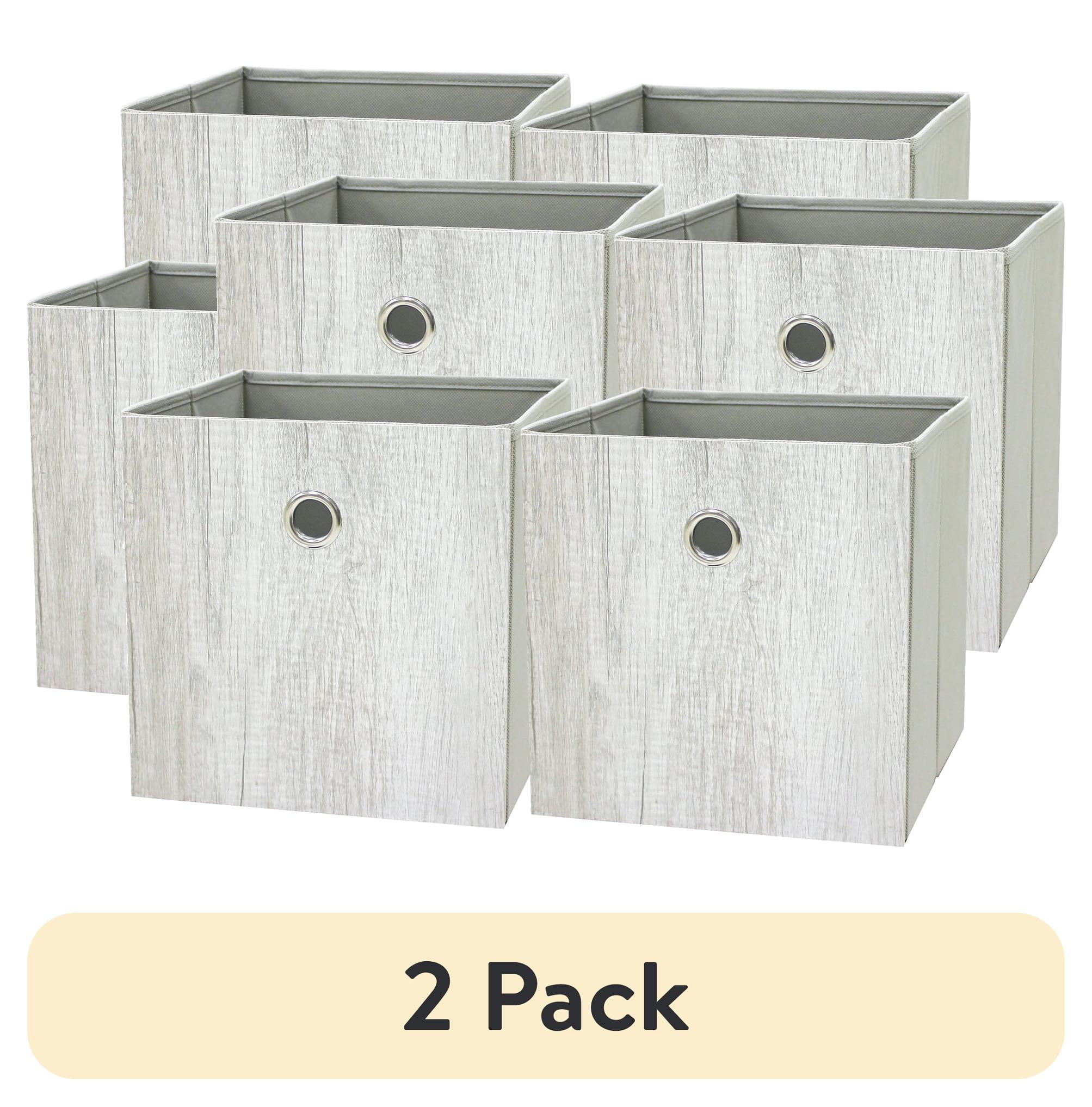 (2 pack) Mainstays Collapsible Fabric Cube Storage Bins (10.5" x 10.5 ...